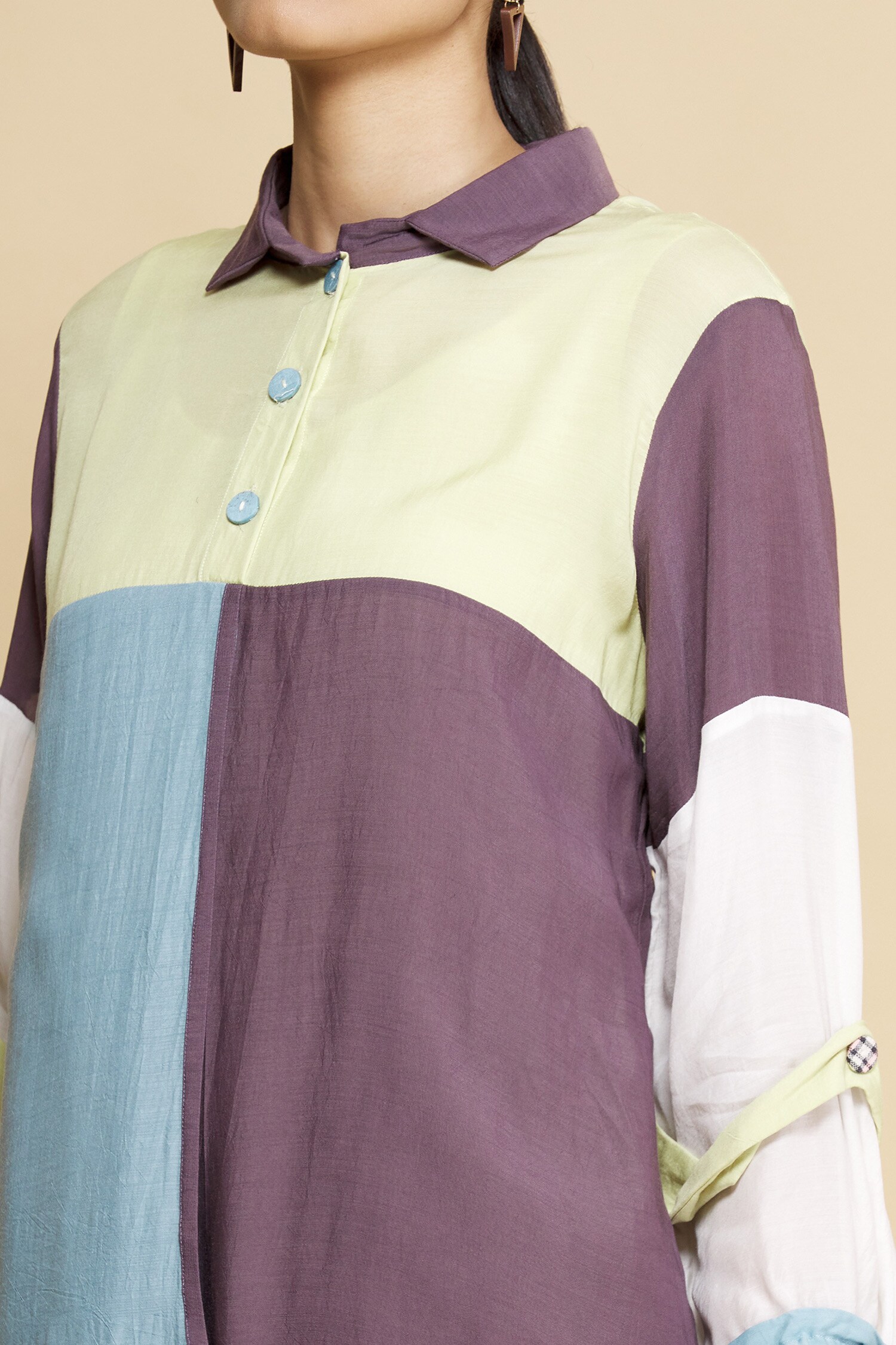 Buy Colorblock Tunic with Inner by Bhavik Shah at Aza Fashions