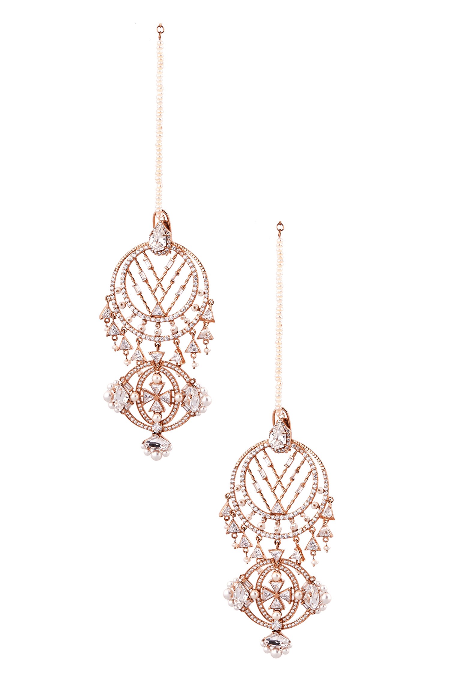 Buy Outhouse Oceana Ear Chain Crystal Danglers Online | Aza Fashions