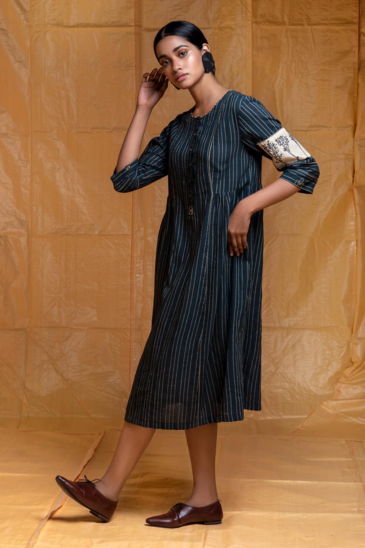 Buy Arte-Alter Black Handloom Cotton Dress Online | Aza Fashions