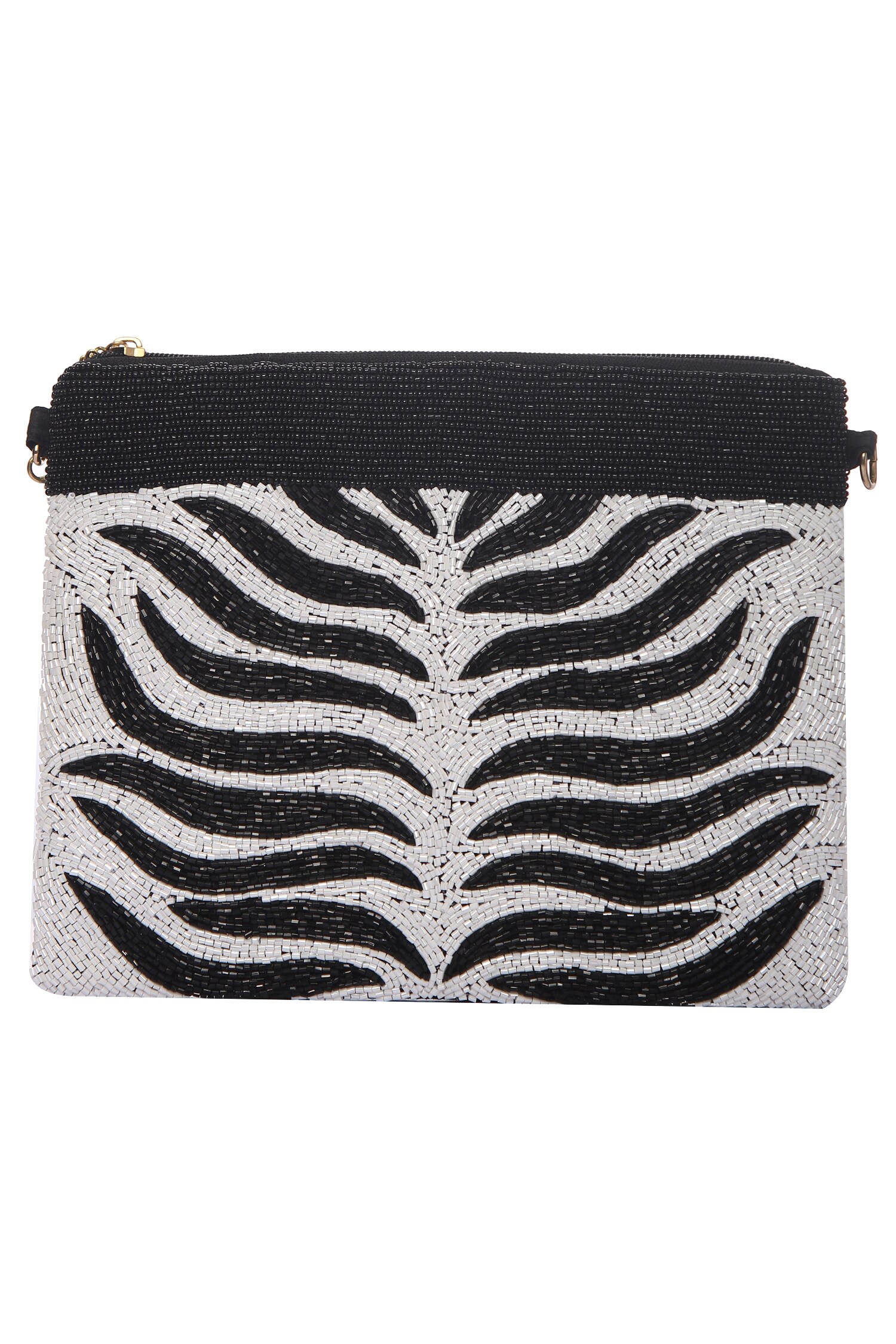 Buy 5 elements Zebra Pattern Clutch With Sling Online | Aza Fashions
