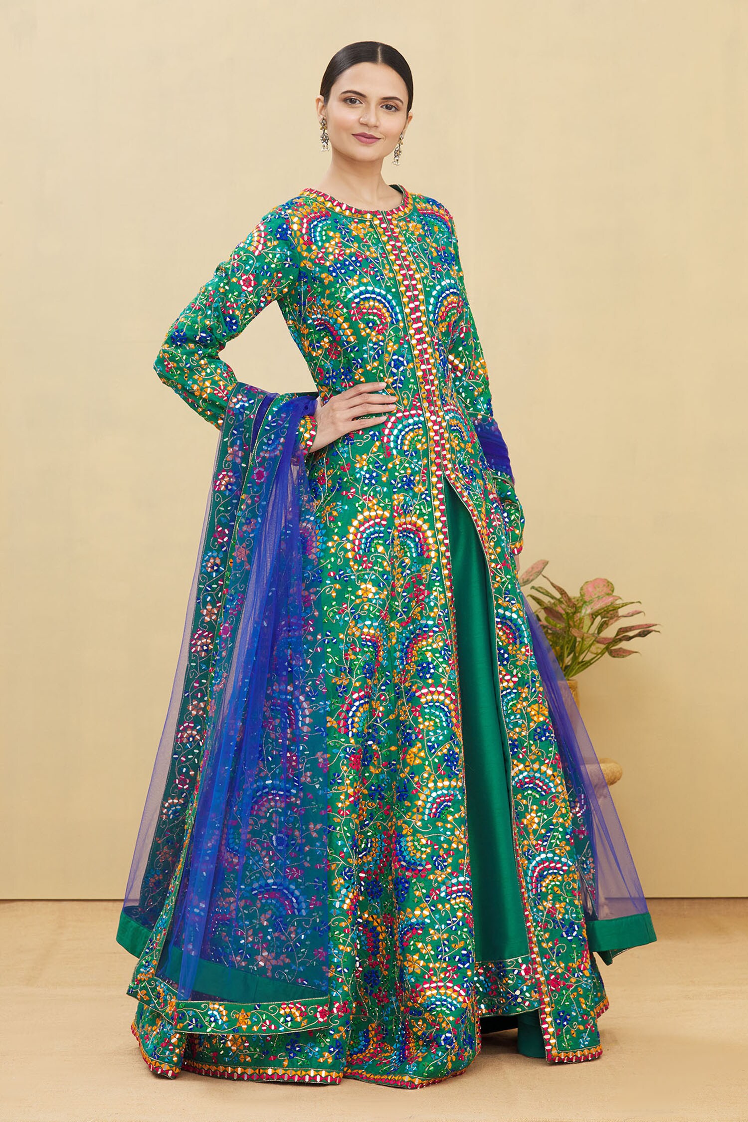 Buy Silk Jacket Lehenga Set by Khwaab by Sanjana Lakhani at Aza Fashions