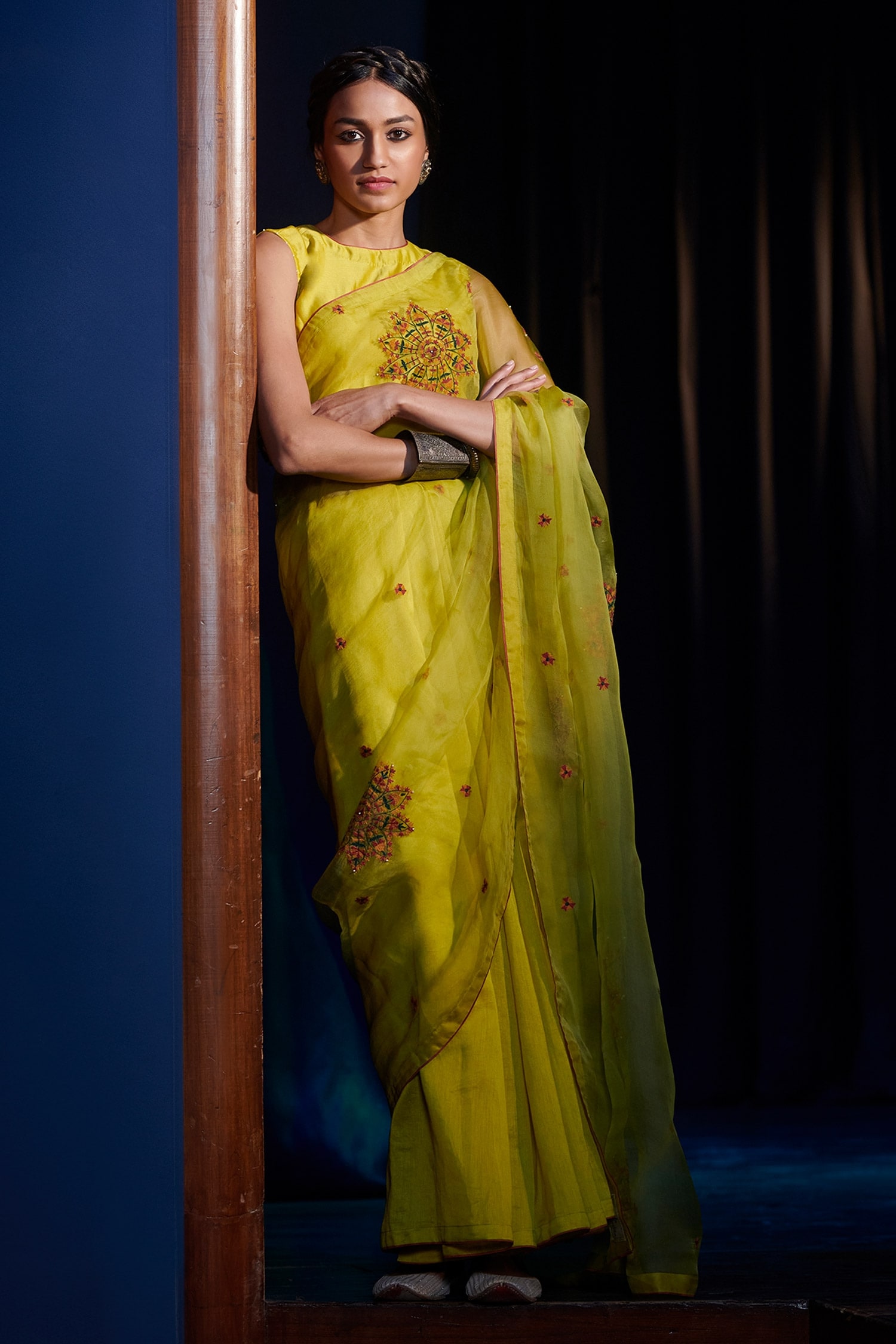 Buy Shikha Mehta Green Silk Organza Laisa Saree With Blouse Online ...