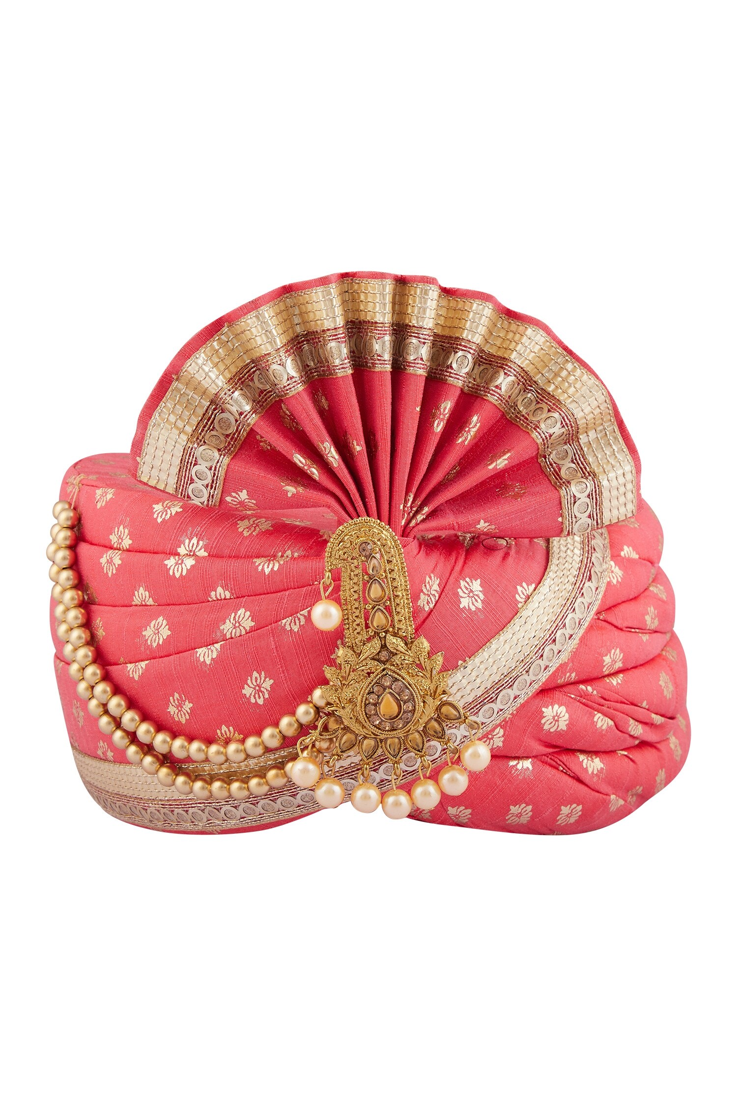 Buy Pink Floral Poly Silk Printed Safa by Samyukta Singhania Online at ...