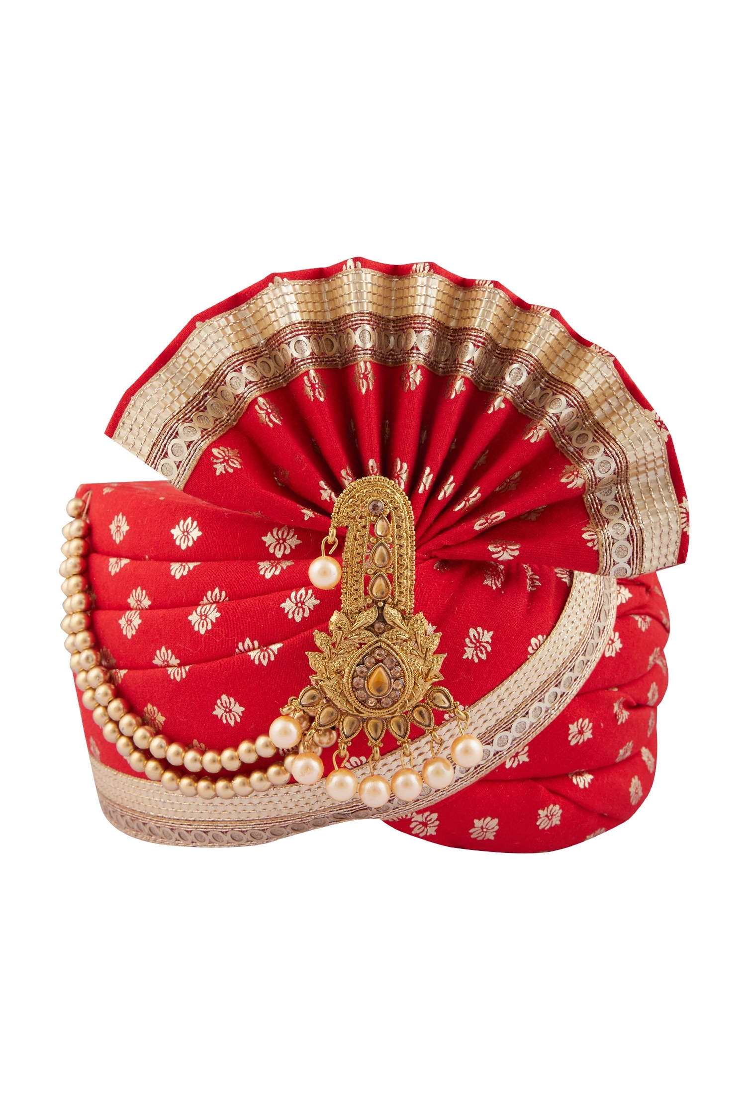 Buy Red Floral Poly Silk Printed Safa For Men by Samyukta Singhania ...