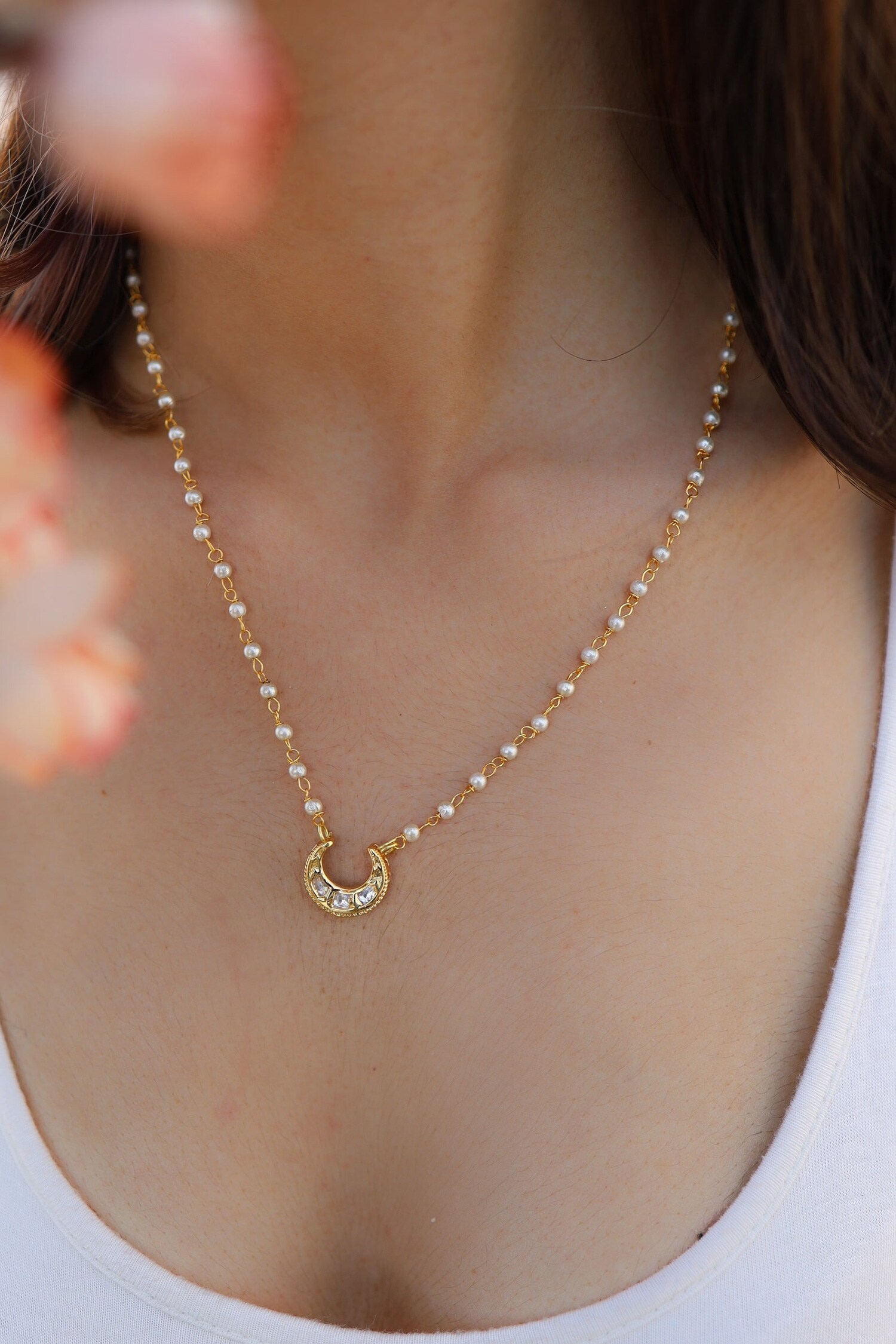 Buy Phiroza Quesa Kundan Pendant Necklace Online | Aza Fashions