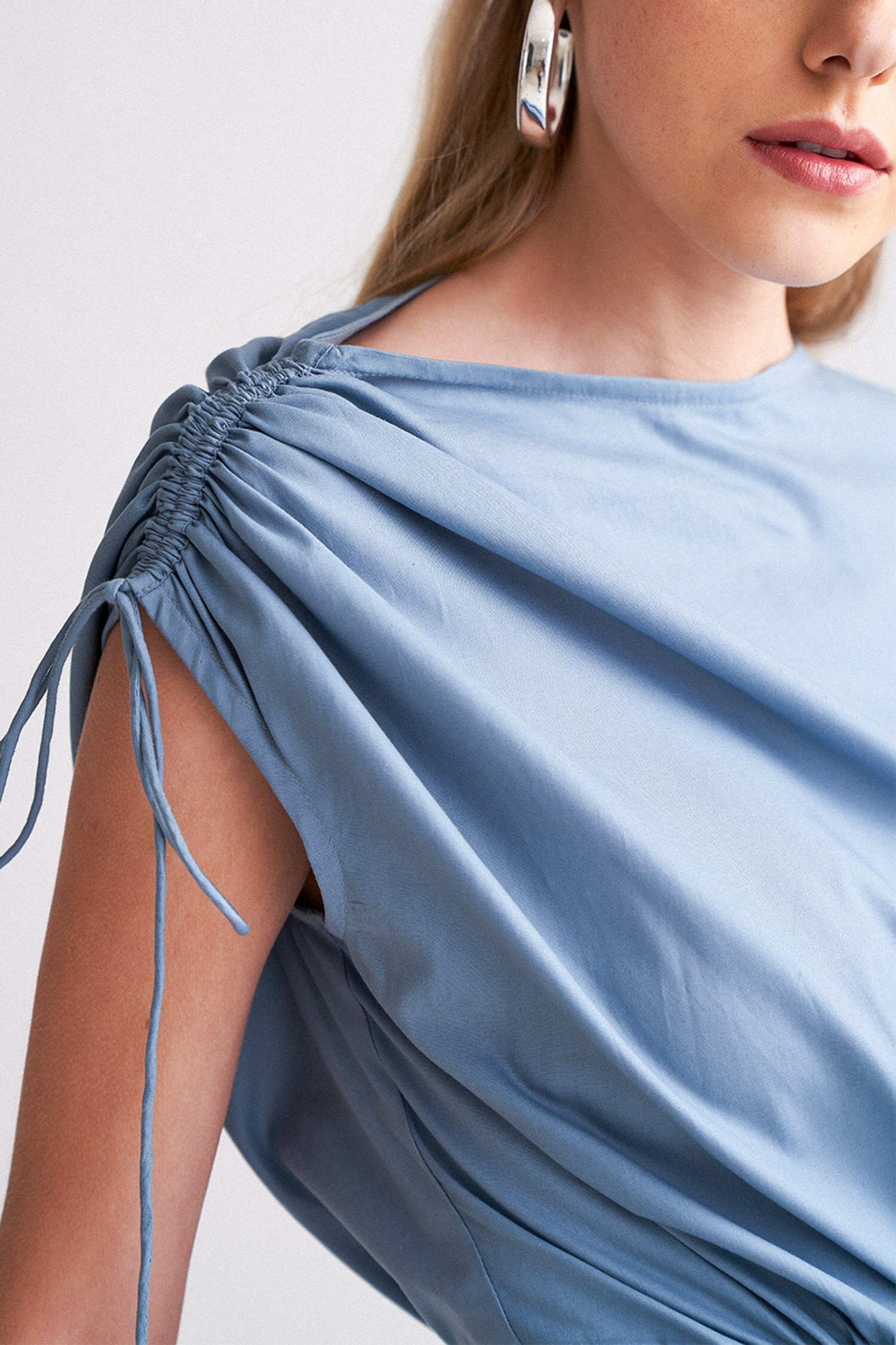 Buy Notebook Blue Cotton Poplin Mariner Drawstring Dress Online | Aza ...