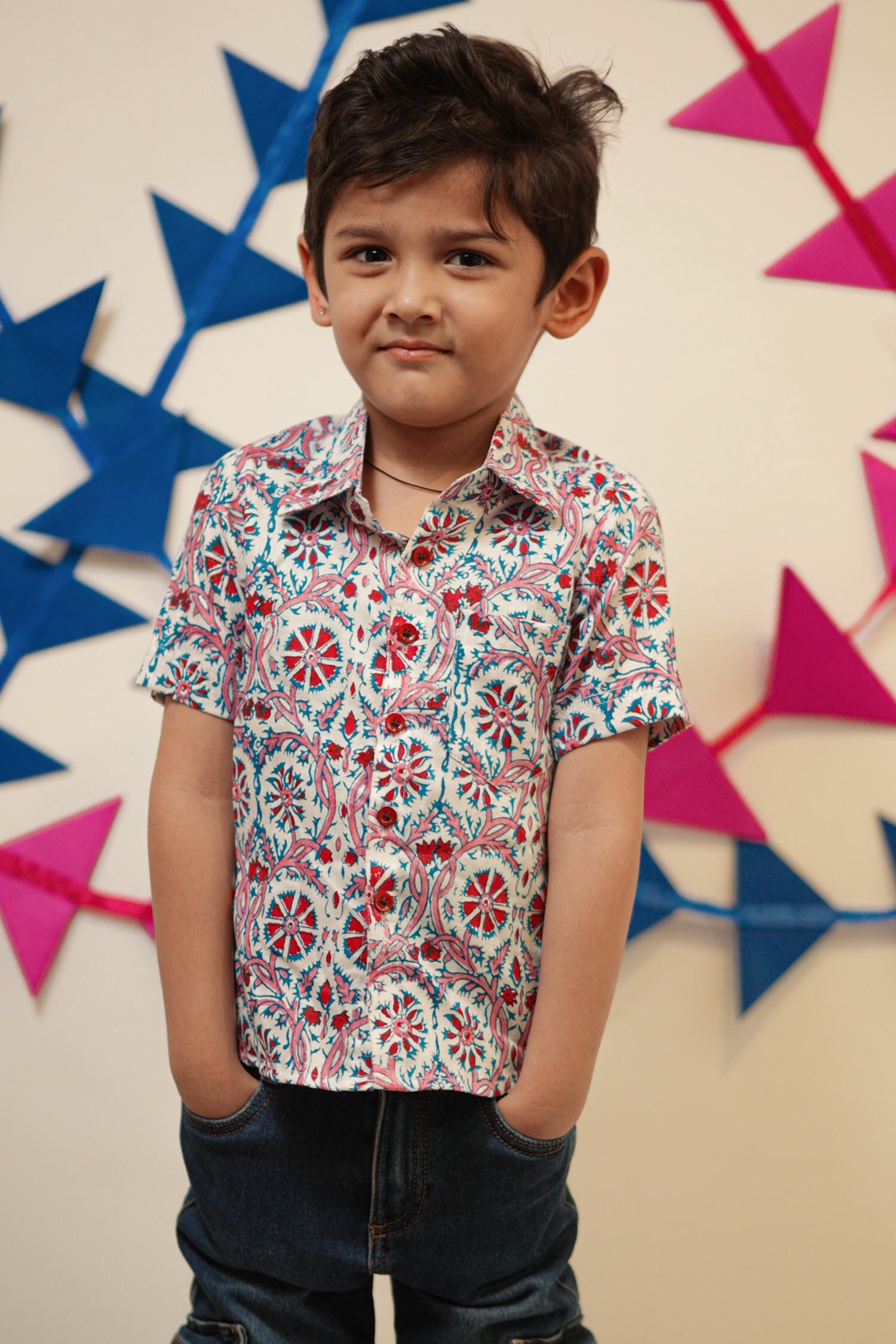 Buy Tiny Colour Clothing Multi Color Dahlia Cotton Printed Shirt For ...