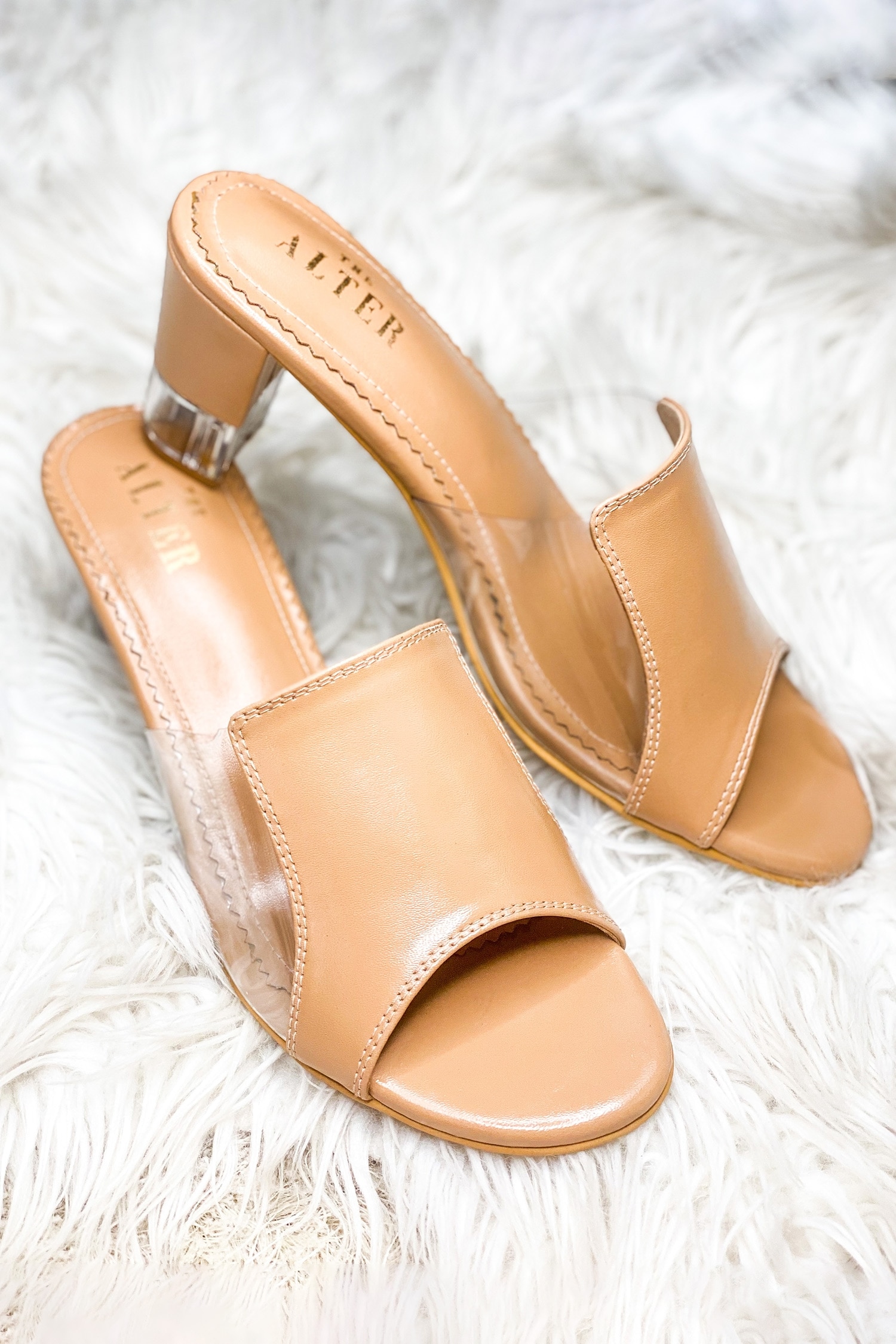 Buy Beige Chloe Block Heels by THE ALTER Online at Aza Fashions.