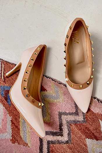 Buy White Embellished Amelia Studded Stilettos by Tiesta Online at Aza ...