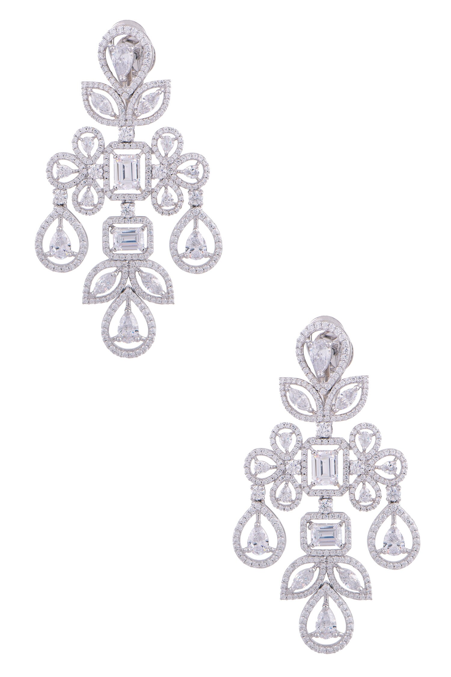 Buy Solasta Jewellery Fleur Swarovski Chandelier Earrings Online | Aza ...