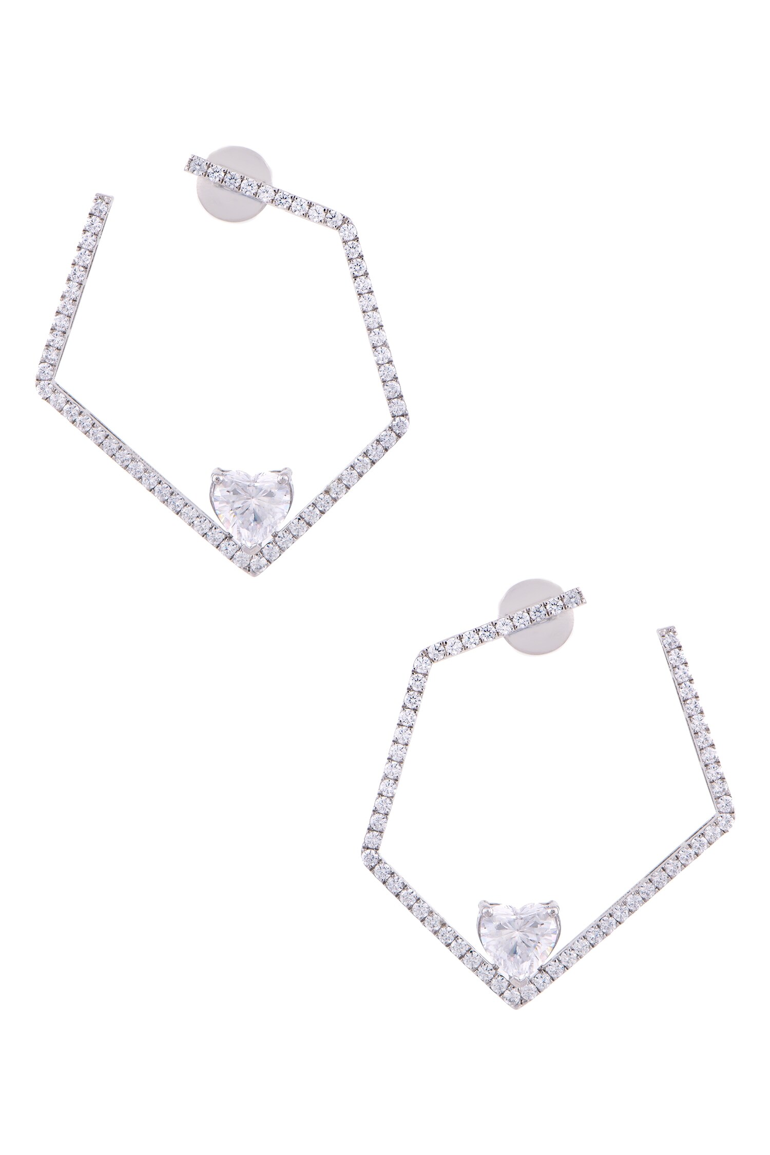 Buy Solasta Jewellery Geometric Motif Hoop Earrings Online | Aza Fashions