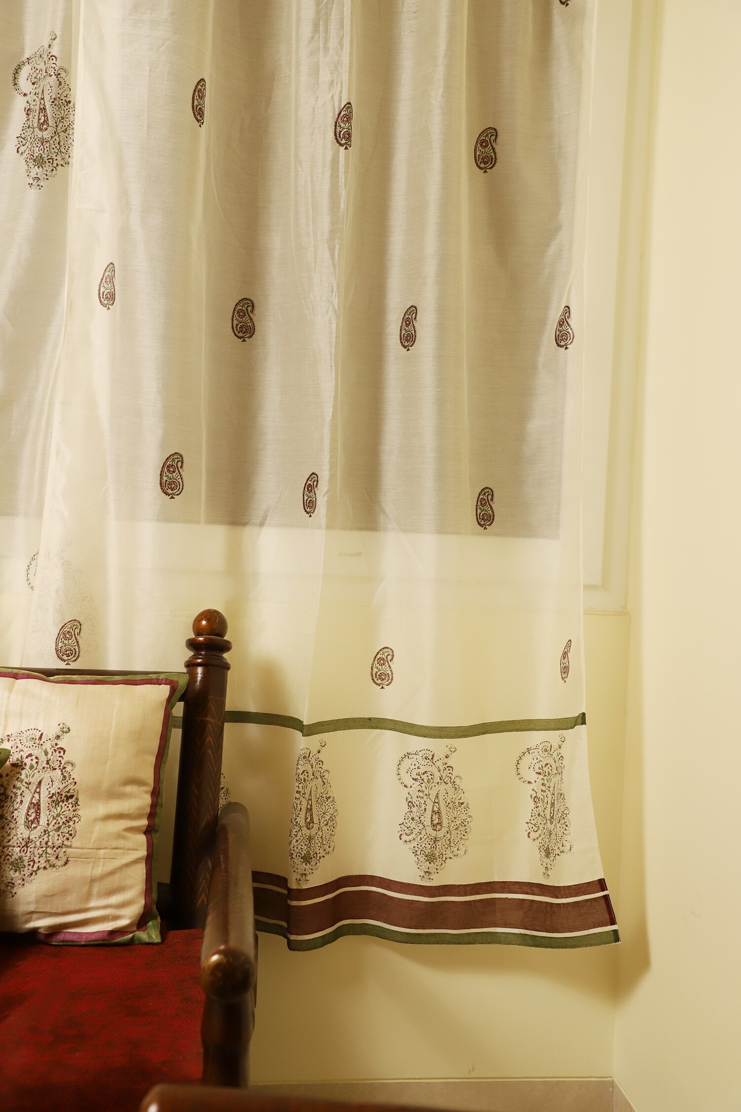Buy Inheritance India Hand Block Print Chanderi Curtains (Set of 2 ...