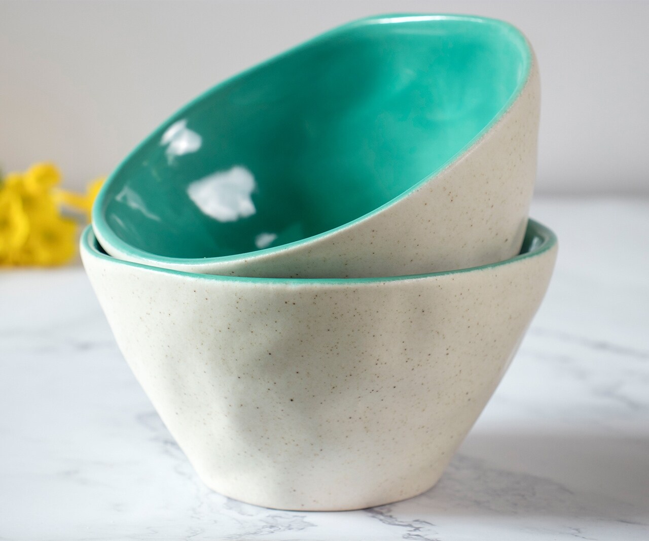 Buy The Table Fable Stoneware Bowl Set Of 2 Online | Aza Fashions