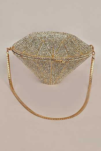 Buy Alor Bags Crystal Diamond Shaped Clutch Online | Aza Fashions
