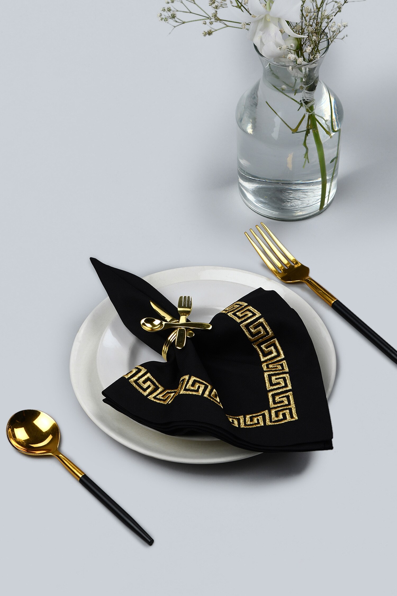 Buy MJ Label Greek Embroider Table Mat (Set of 6) Online | Aza Fashions