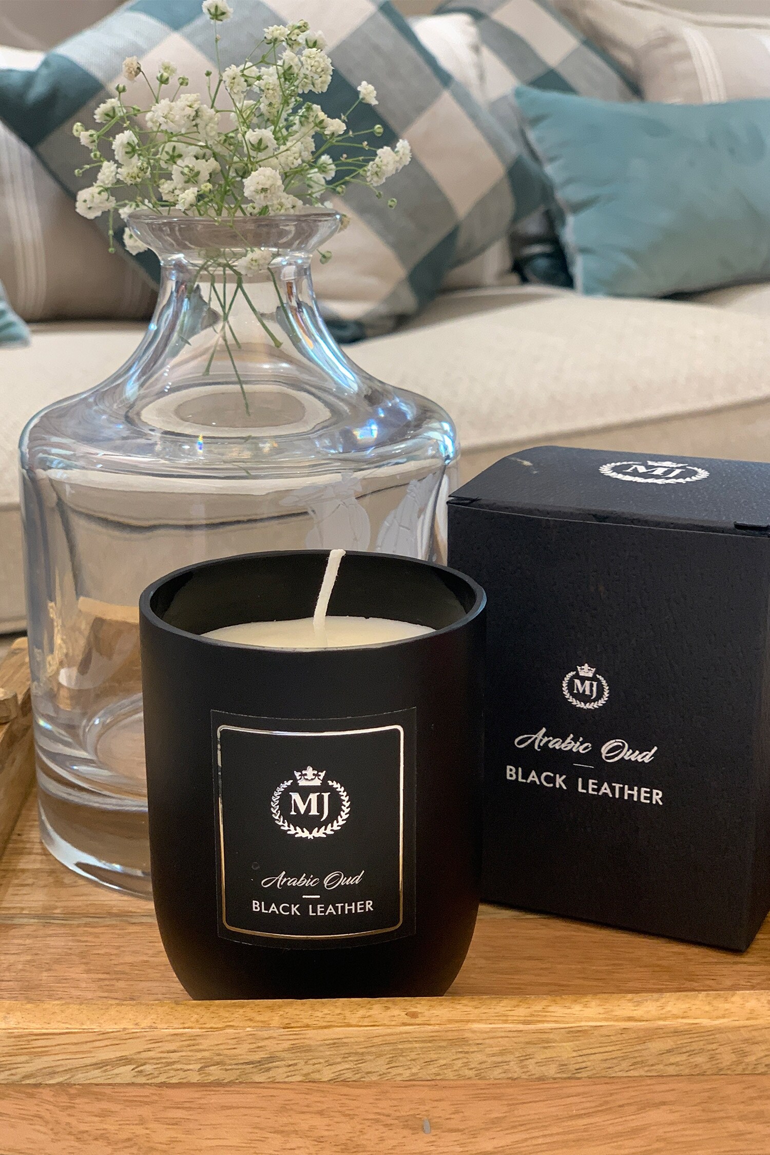 Buy MJ Label Arabic Oud Scented Candle Jar Online | Aza Fashions