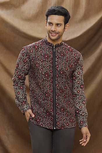 Buy Vivek Karunakaran Multi Color Kalamkari Print Shirt Online | Aza ...