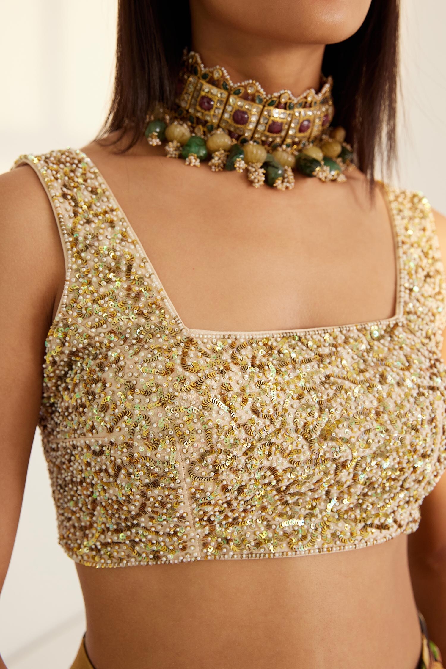 Buy Prints by Radhika Green Shantoon Floral Print Lehenga Set Online ...