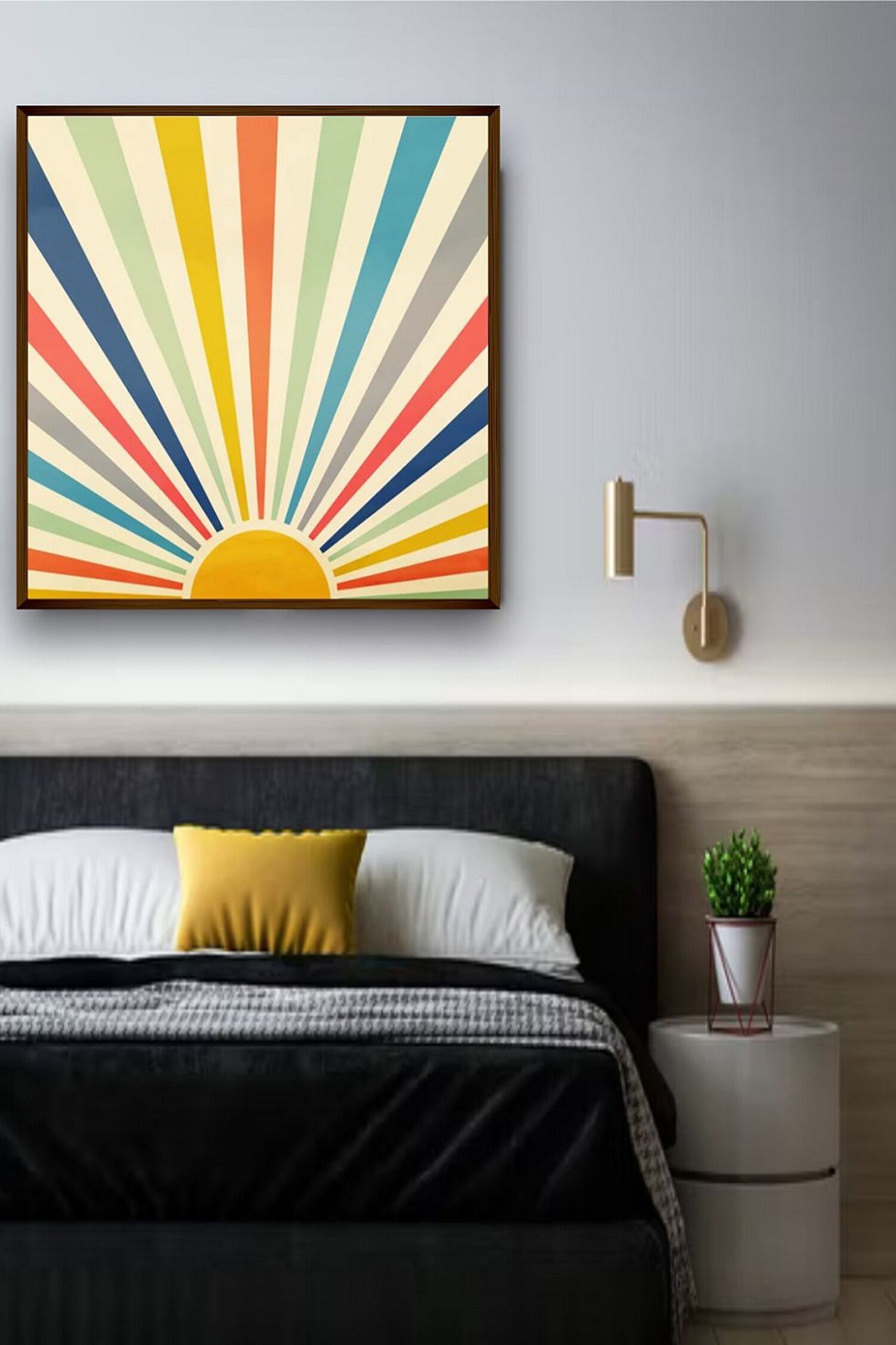 Buy The Art House Bursting Sun Rays Print Painting Online | Aza Fashions