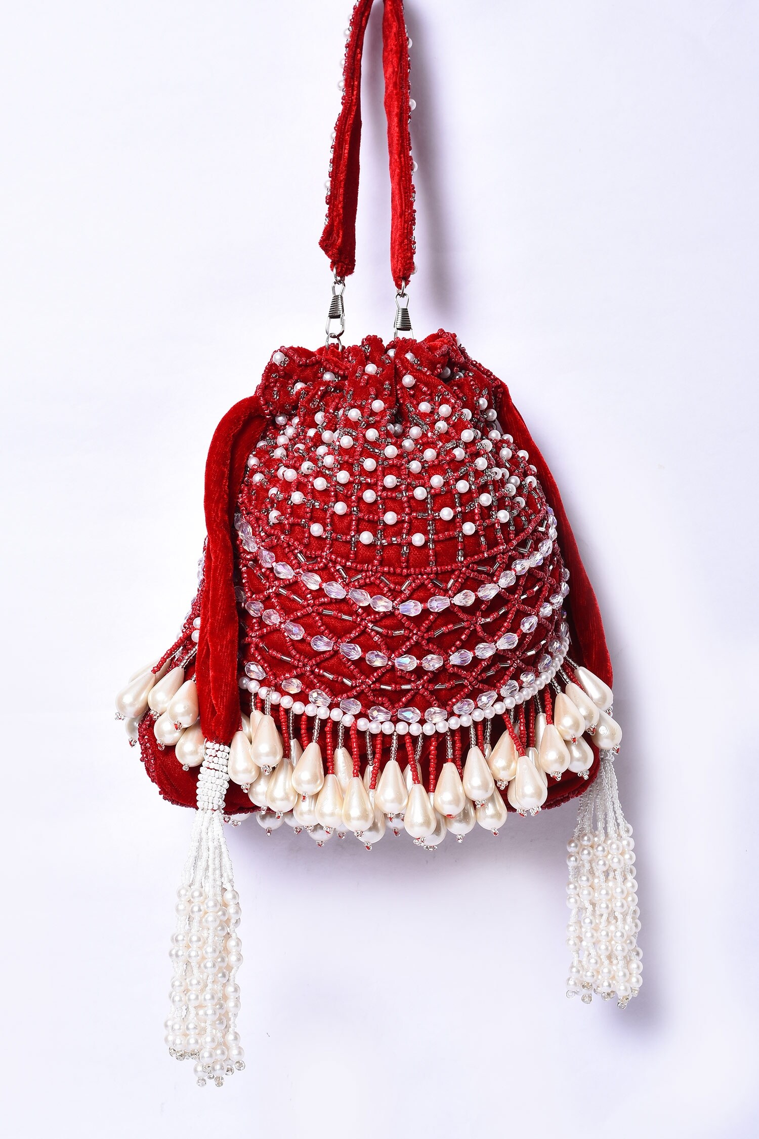 Buy Red Embellishment Bead Potli by Samyukta Singhania Online at Aza ...
