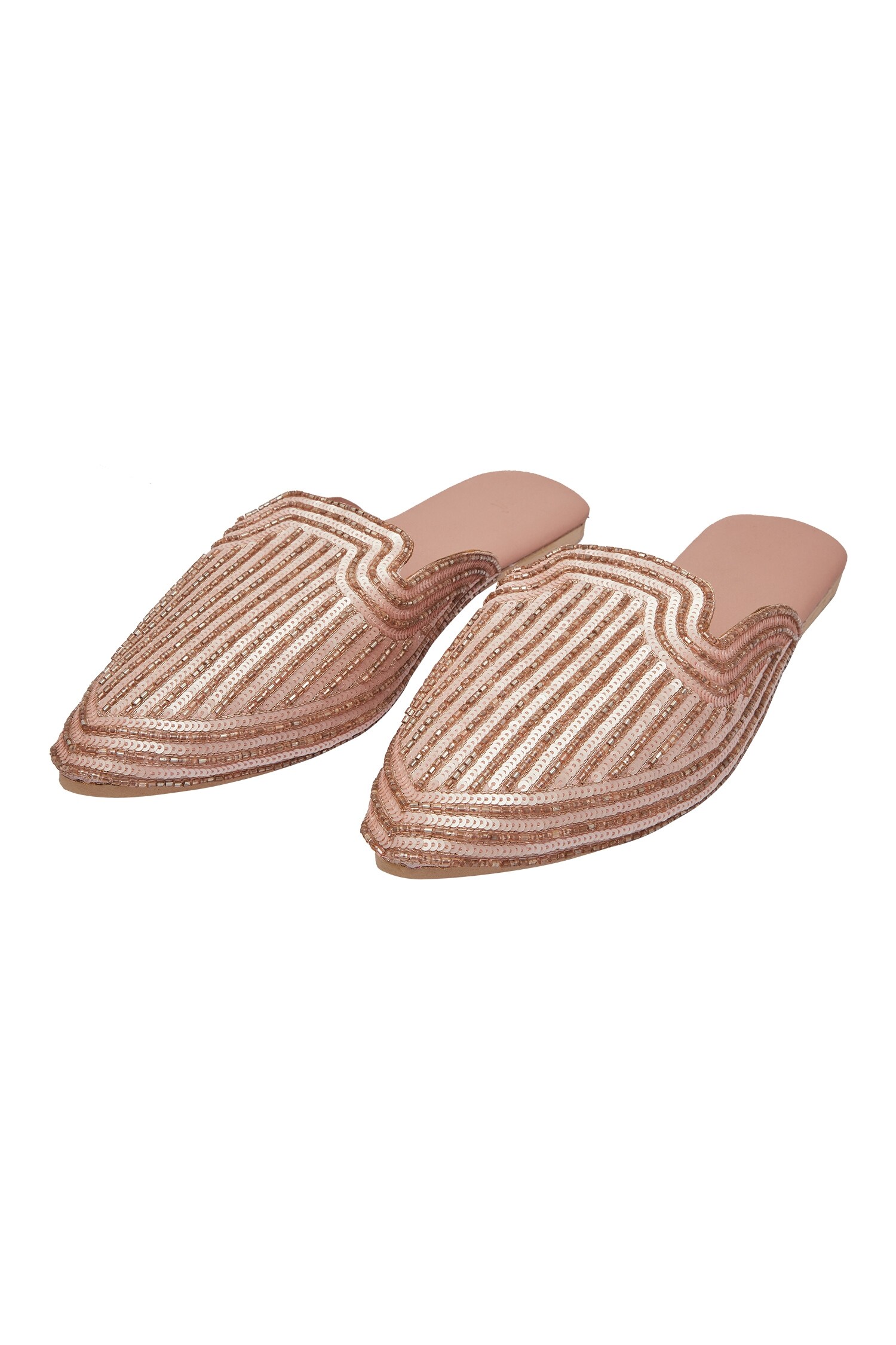 Buy Gold Embroidered Cudtana Embellished Mules by Durvi Online at Aza ...