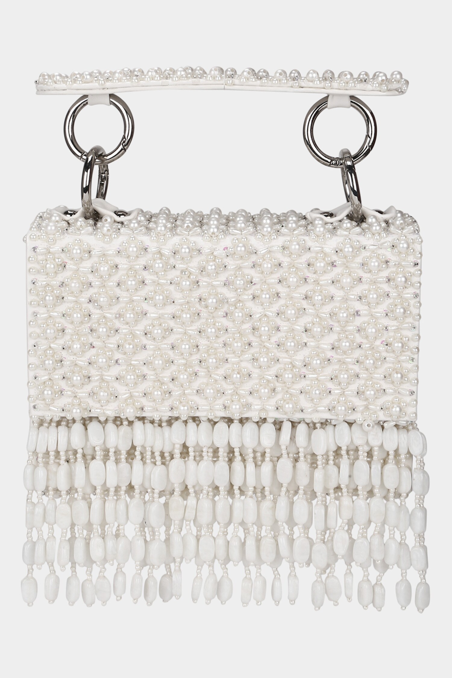 Buy White Embellished Belle Pearl Mini Bag by Aanchal Sayal Online at ...