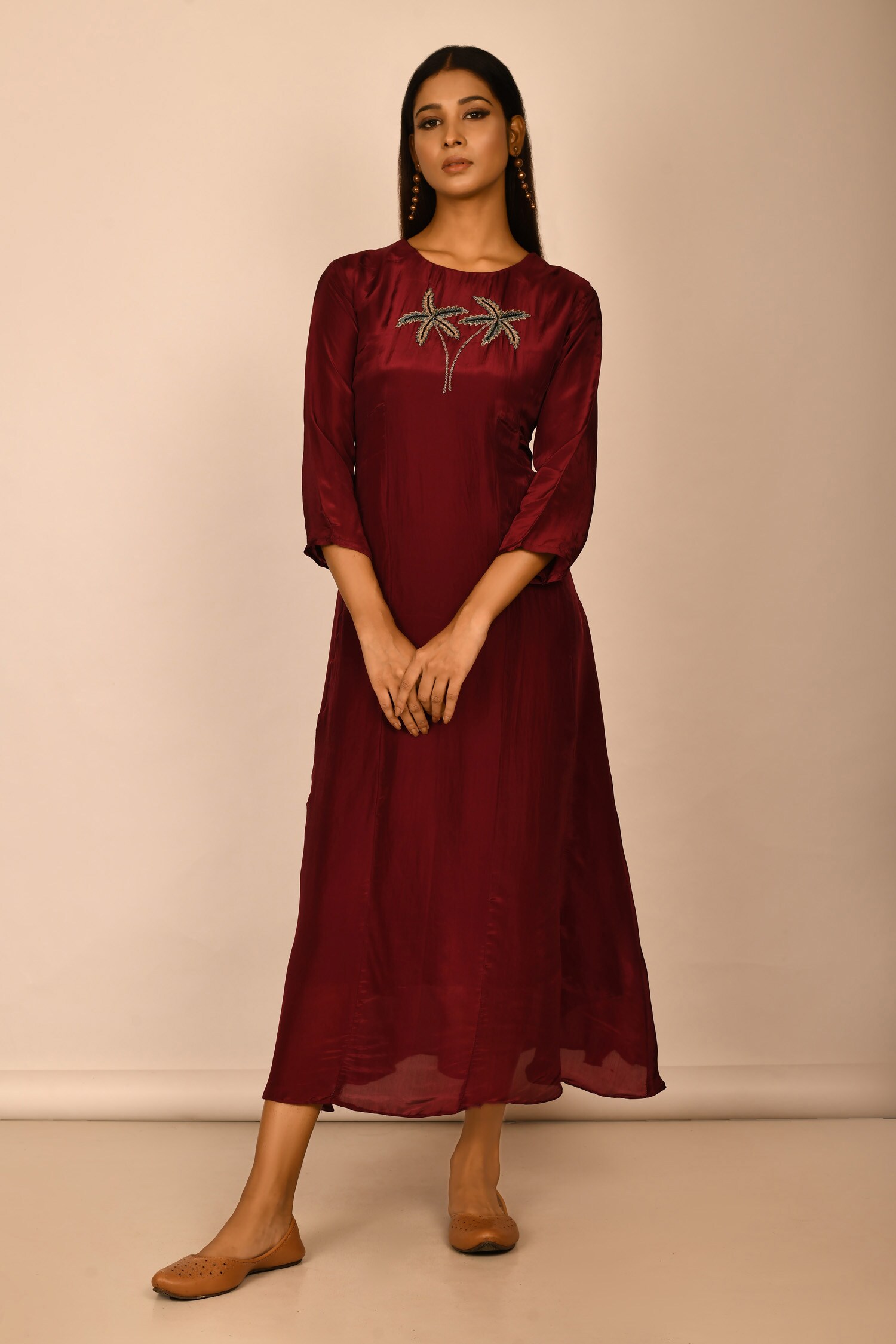 Buy Naintara Bajaj Habutai Silk Embroidered Tunic Online | Aza Fashions