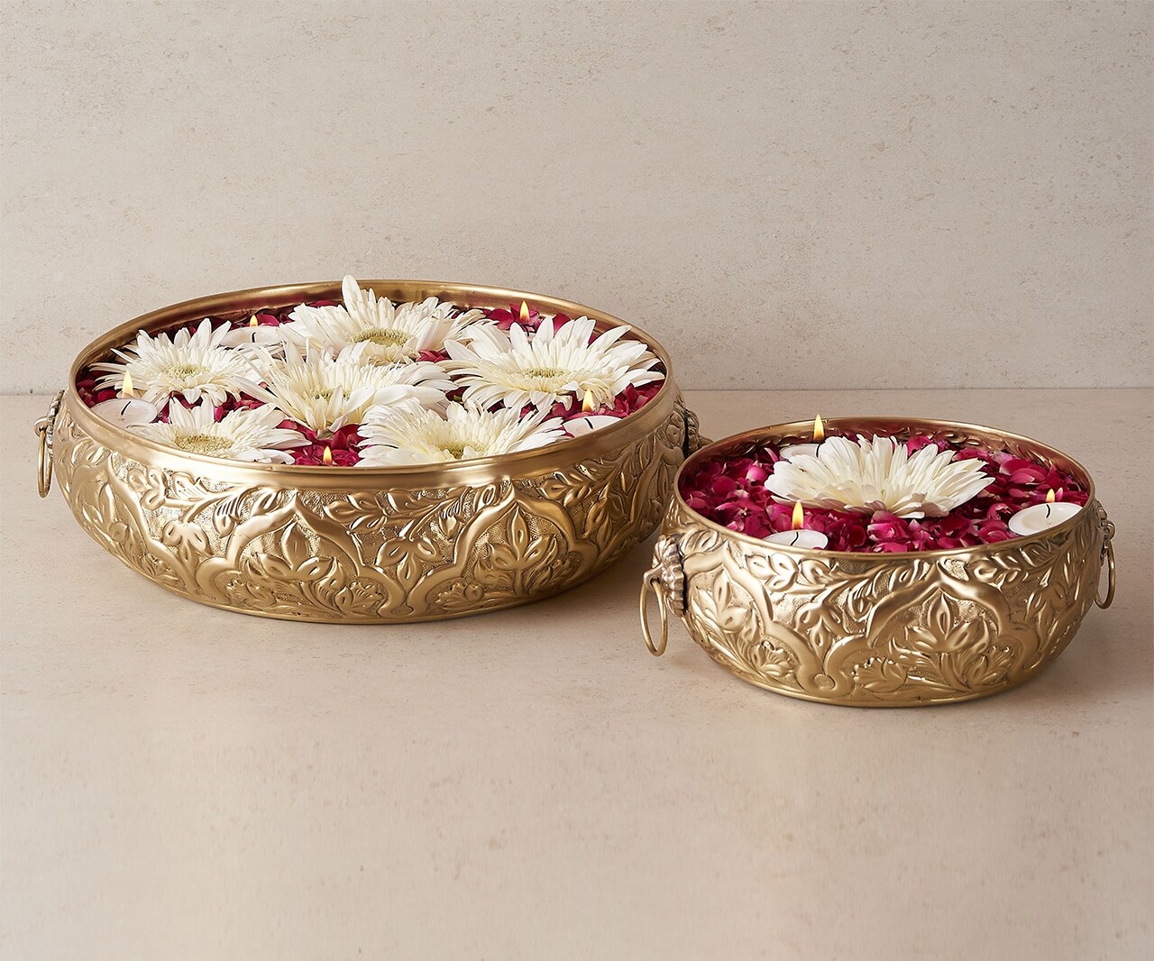 Buy The Decor Remedy Heritage Matt Brass Urlis (Set of 2) Online | Aza ...