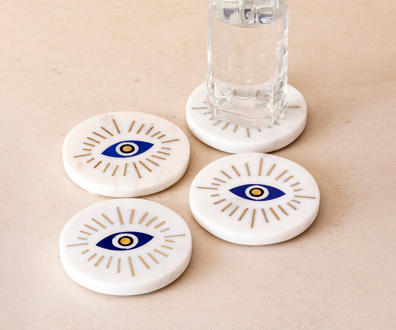 Buy The Decor Remedy Evil Eye Coasters (Set of 4) Online | Aza Fashions