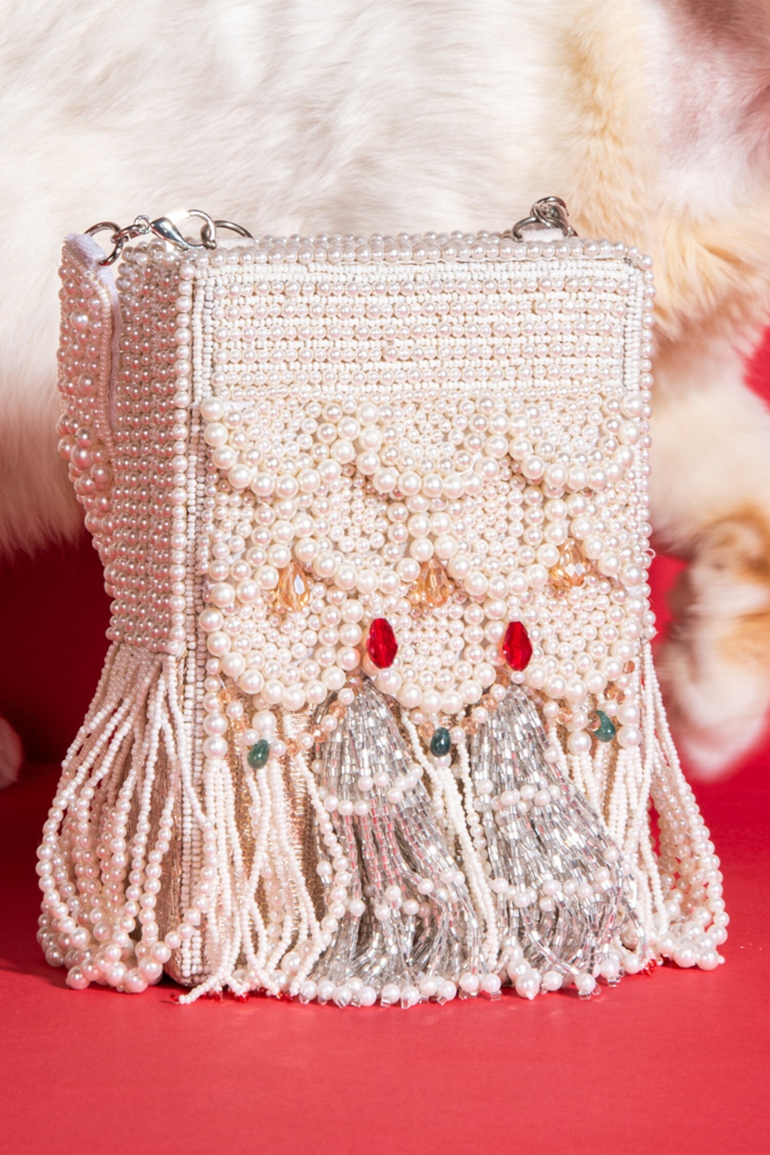 Buy Off White Embroidered Roop Box Bag by FOREVER NOOR Online at Aza ...