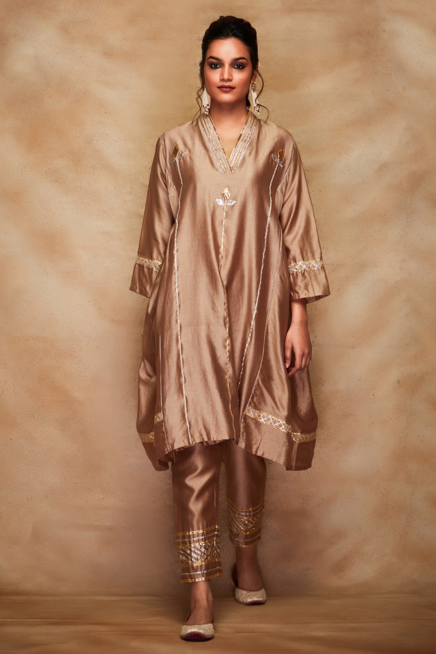 Buy Gold Gota Kimono Tunic For Women by Gulabo by Abu Sandeep Online at ...