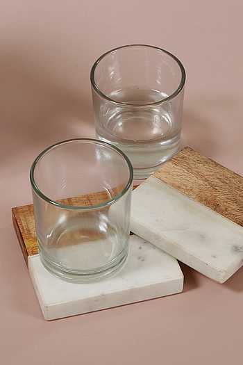 Buy Manor House Marble And Wood Square Coaster (Set of 2) Online | Aza ...