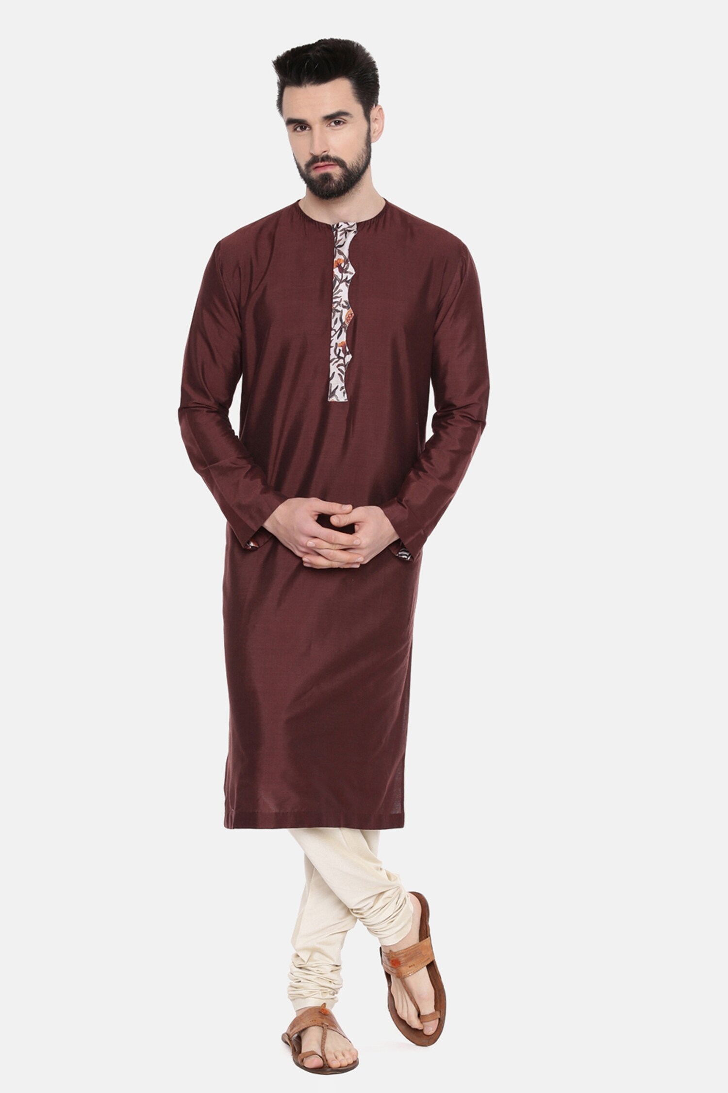 Buy Mayank Modi - Men Brown Silk Kurta And Churidar Set Online | Aza ...