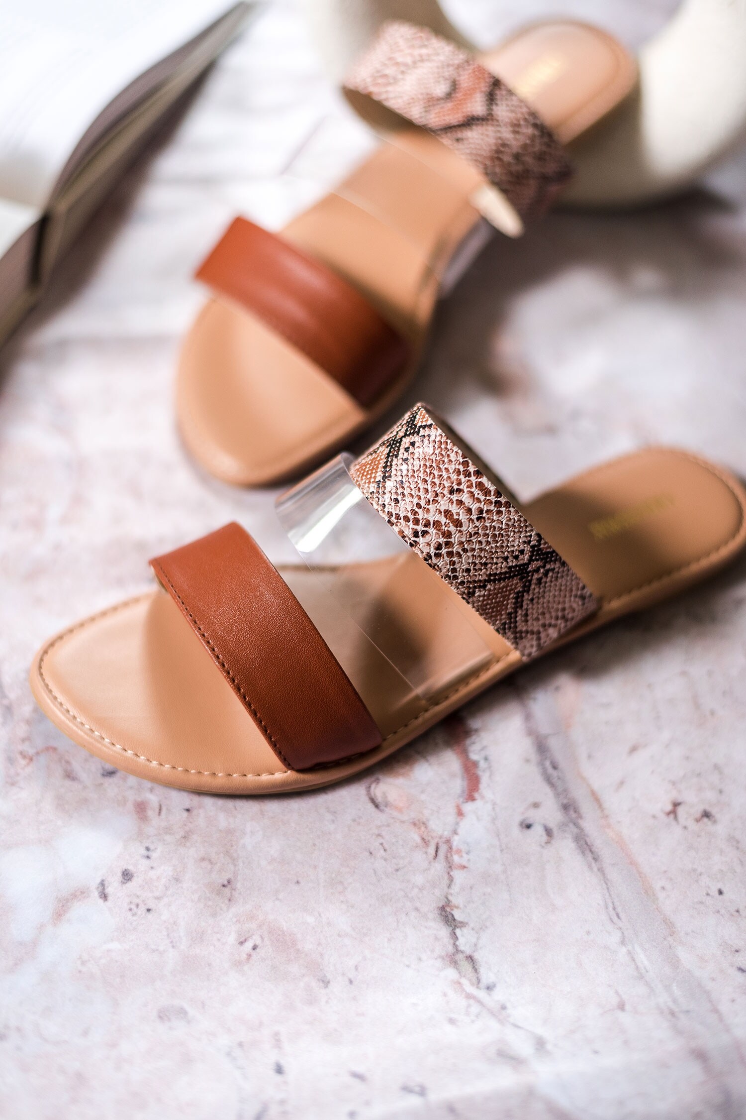 Buy Urbansway Brown Faux Leather (vegan) Snake Print Flats Online | Aza ...