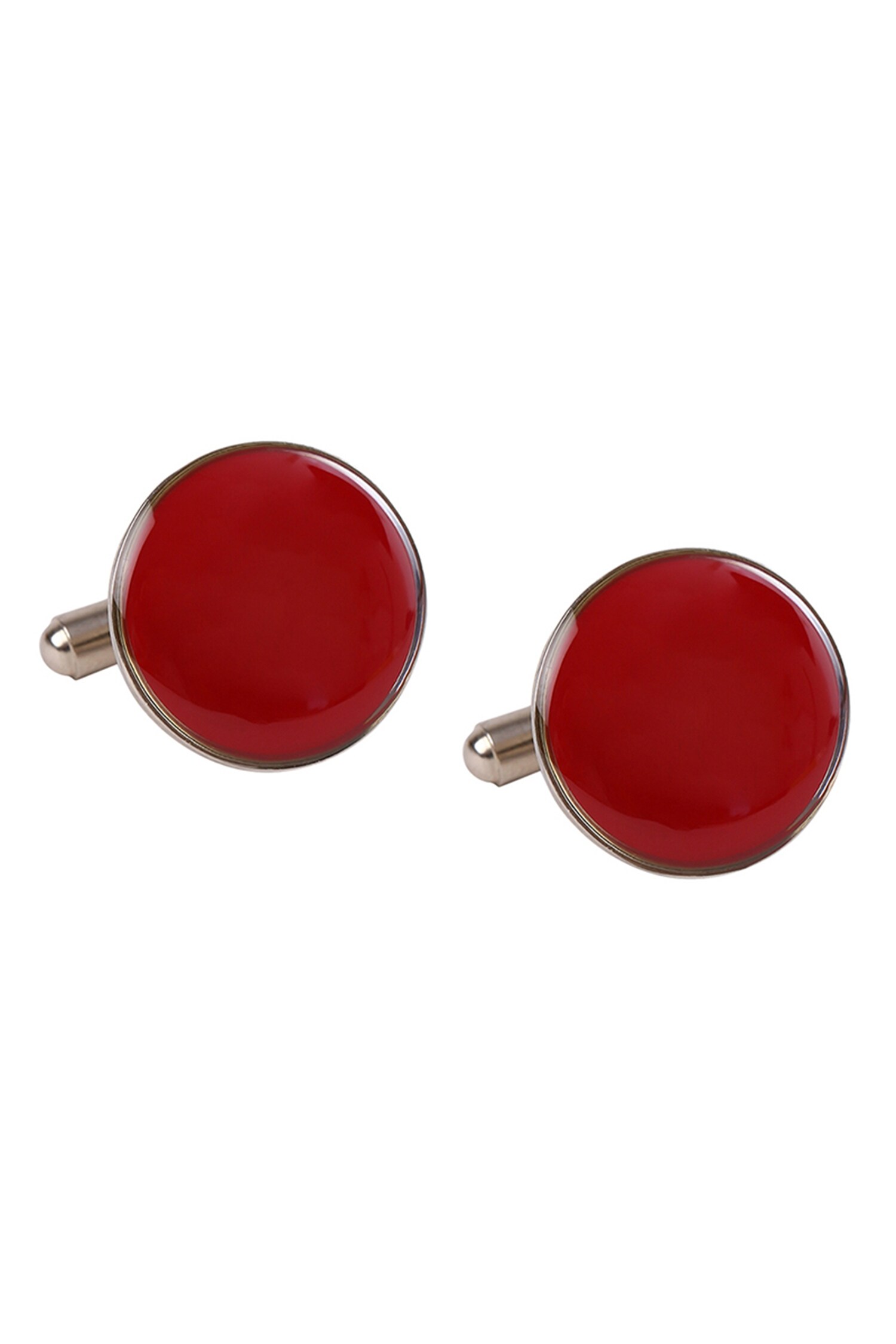 Buy Maroon Circular Shape Cufflinks by Tossido Online at Aza Fashions.