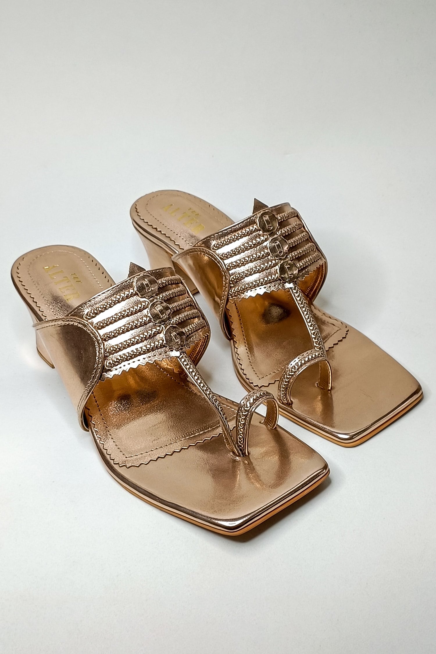 Buy Pink Kolhapuri Block Heels by THE ALTER Online at Aza Fashions.