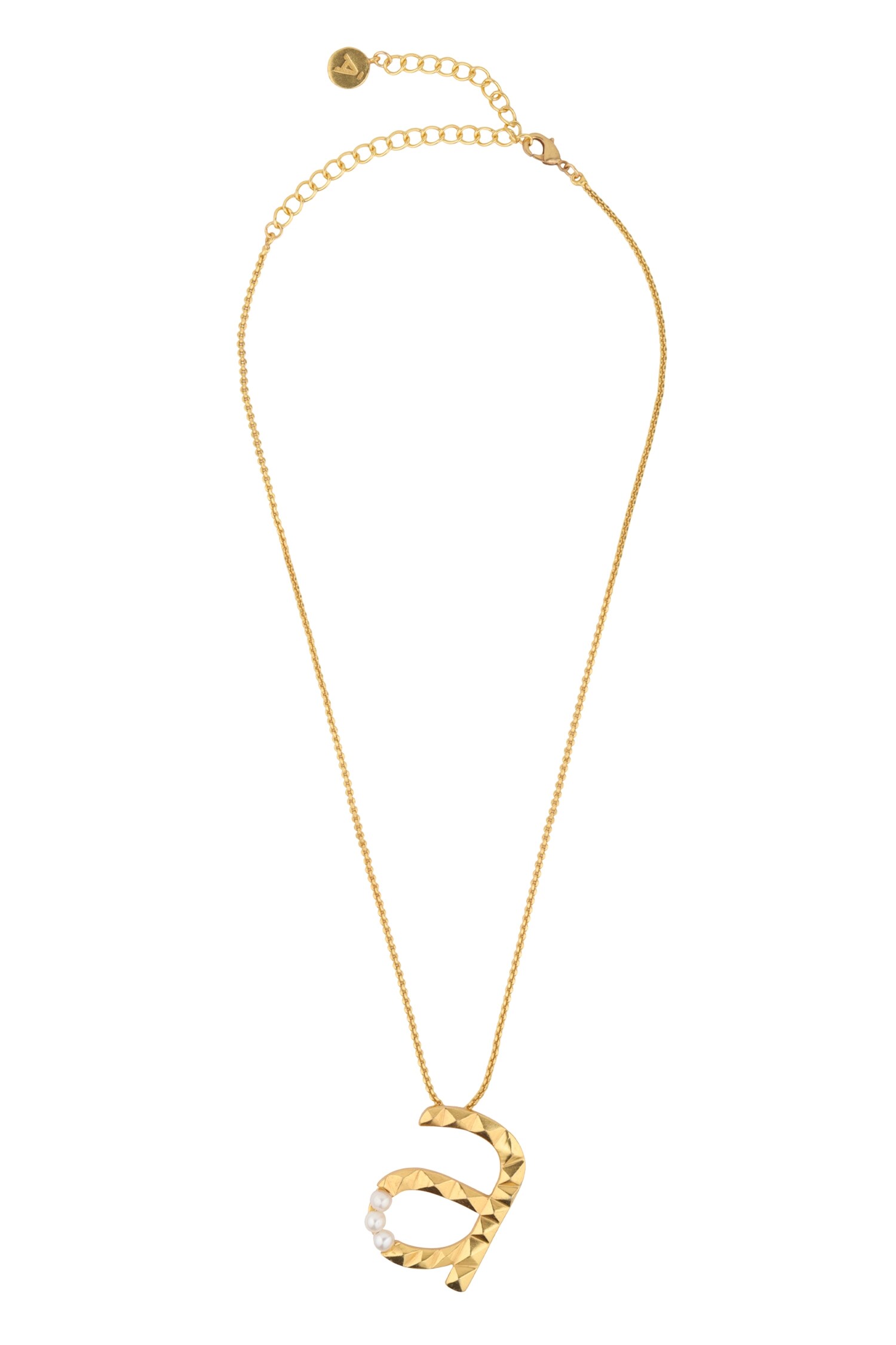 Buy Gold Plated Natural Pearl A - Initial Pendant Necklace by Anaash ...