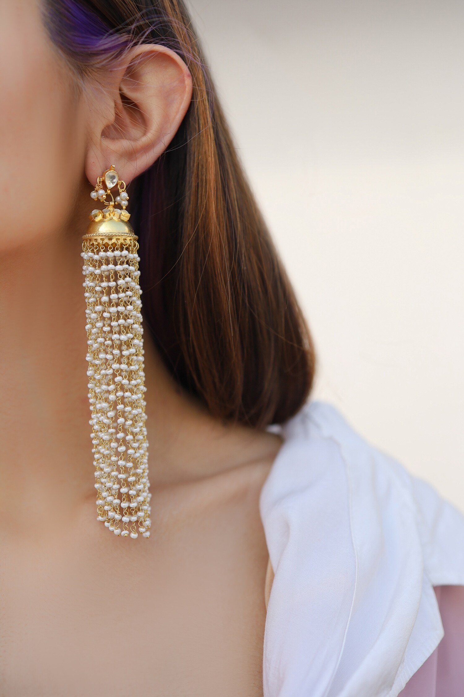 Buy Phiroza Jharna Pearl Drop Earrings Online | Aza Fashions
