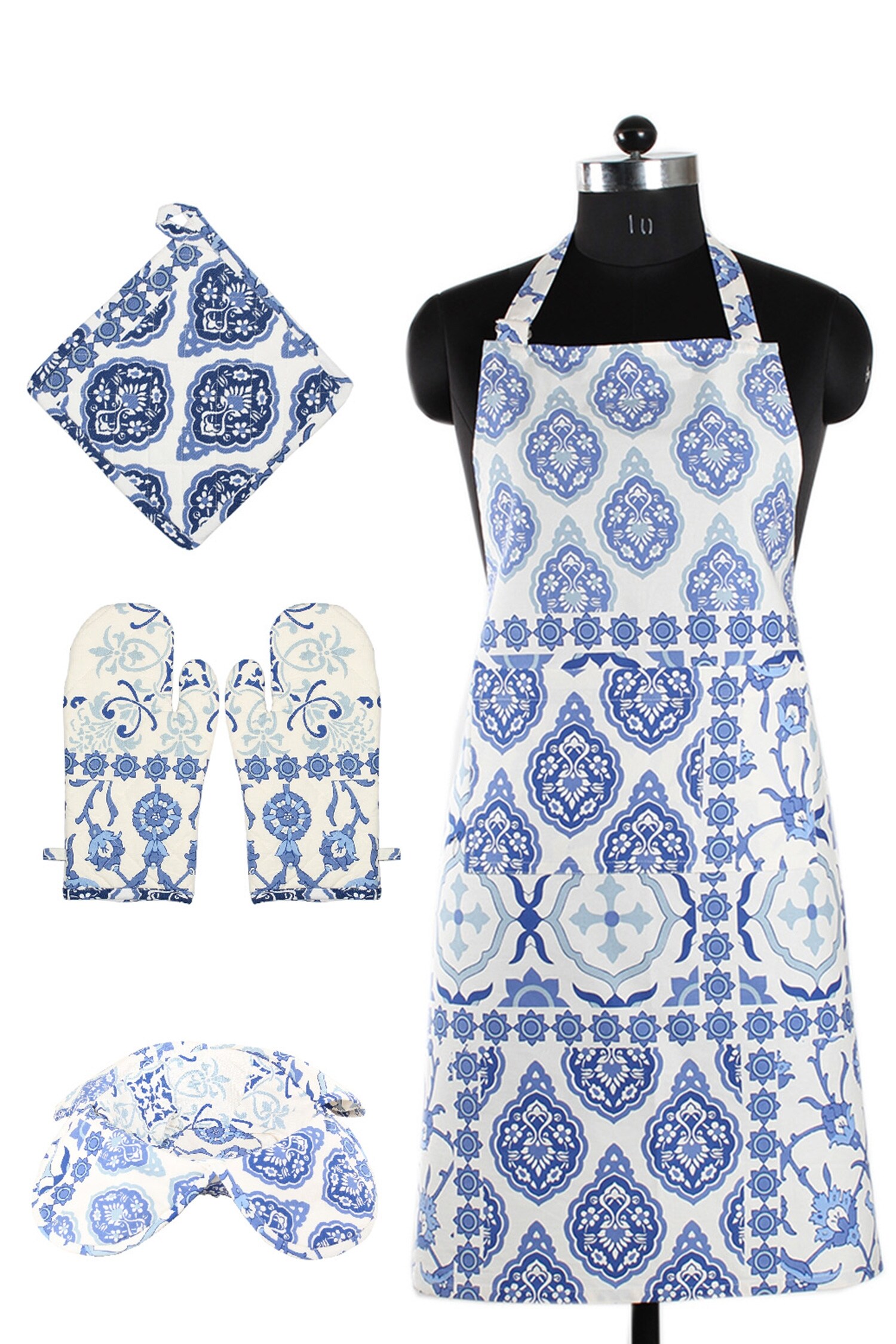 Buy House This Paisley Motif Kitchen Set Set Of 4 Online | Aza Fashions