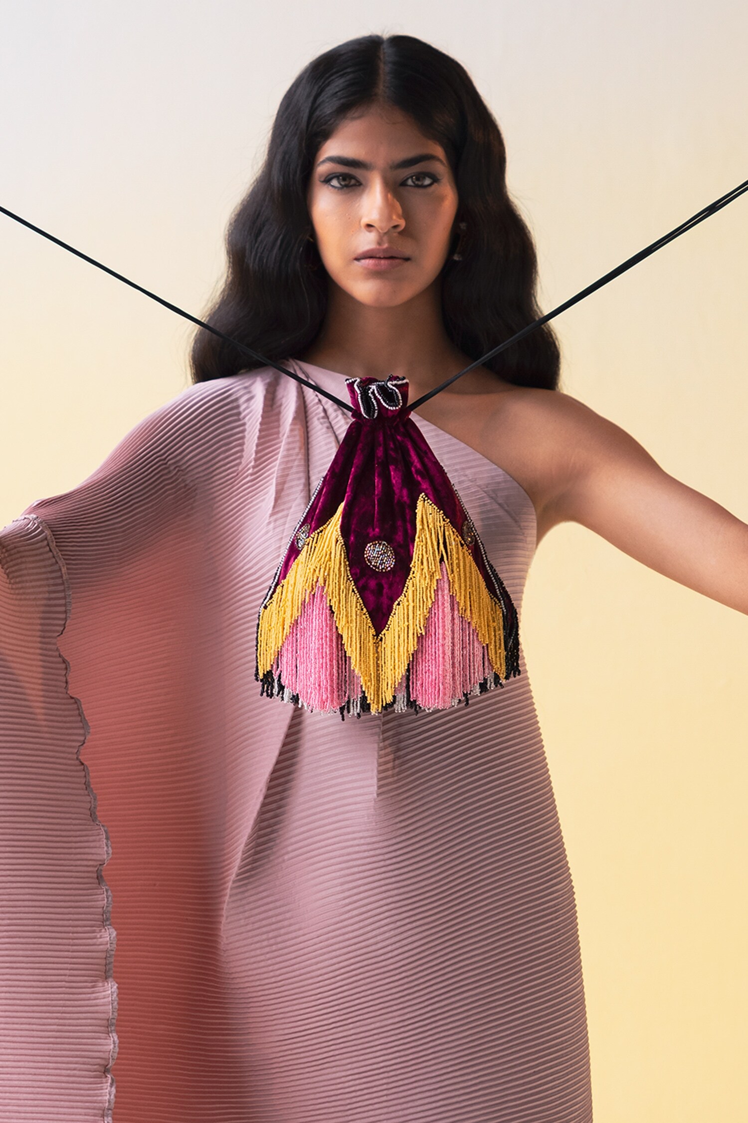 Buy Maroon Embroidery Massakali Silk Velvet Potli by Aamli Online at ...