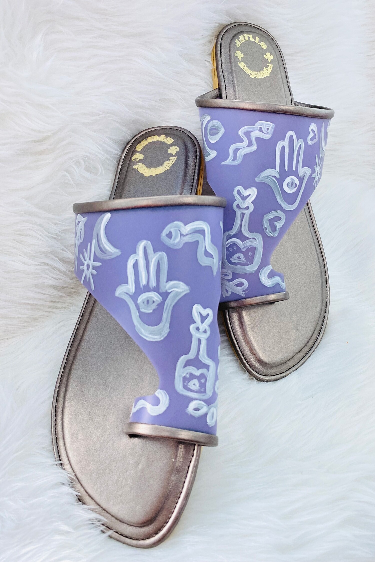 Buy Rajasthani Stuff Blue Clear Tpu Harmony Hand Painted Flats Online ...