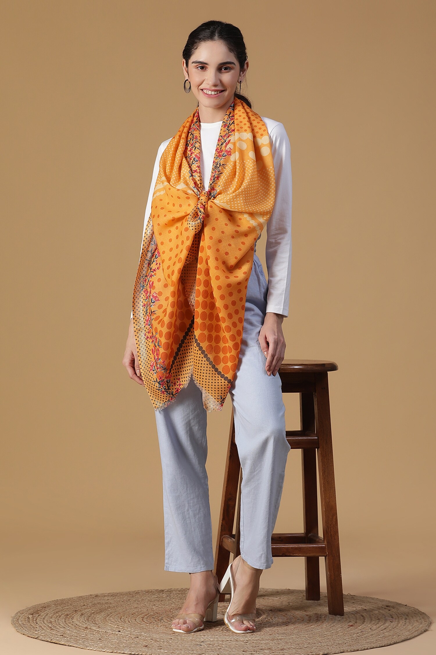 Buy Orange Printed Stole by SHINGORA Online at Aza Fashions.