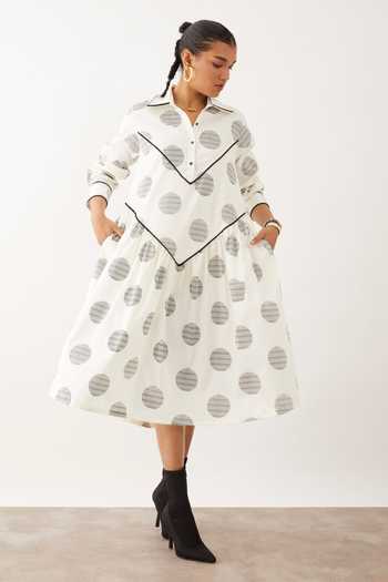 Buy Son of A Noble Snob Off White Premium Cotton Satin Nessa Stamp ...