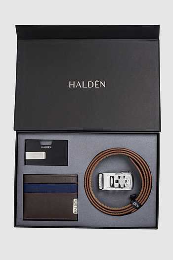 Buy HALDÈN Brown Belt And Wallet Combo Gift Box Set Online | Aza Fashions