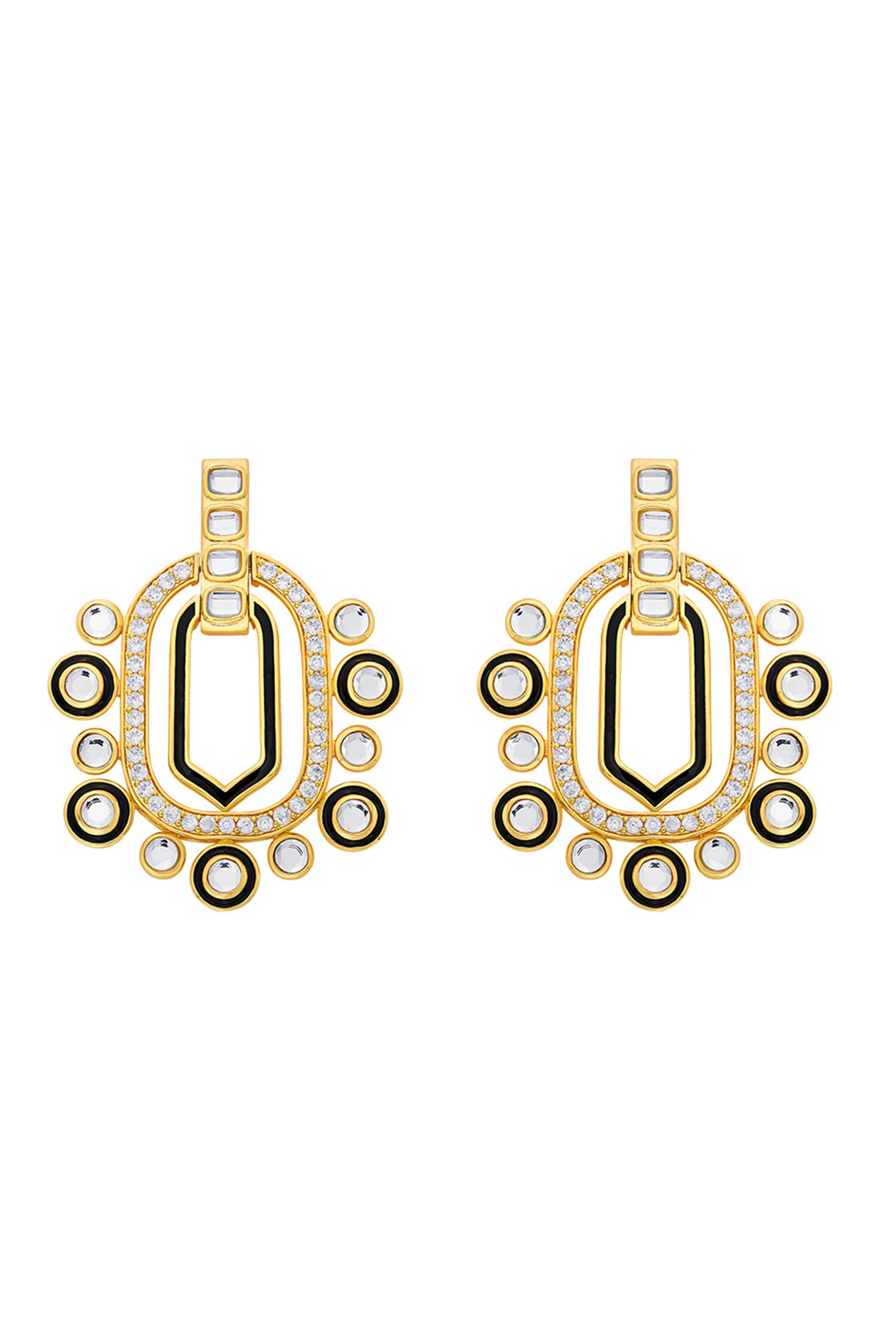 Buy Gold Plated Embellished Just Jamiti Mughal Earrings by ISHARYA ...