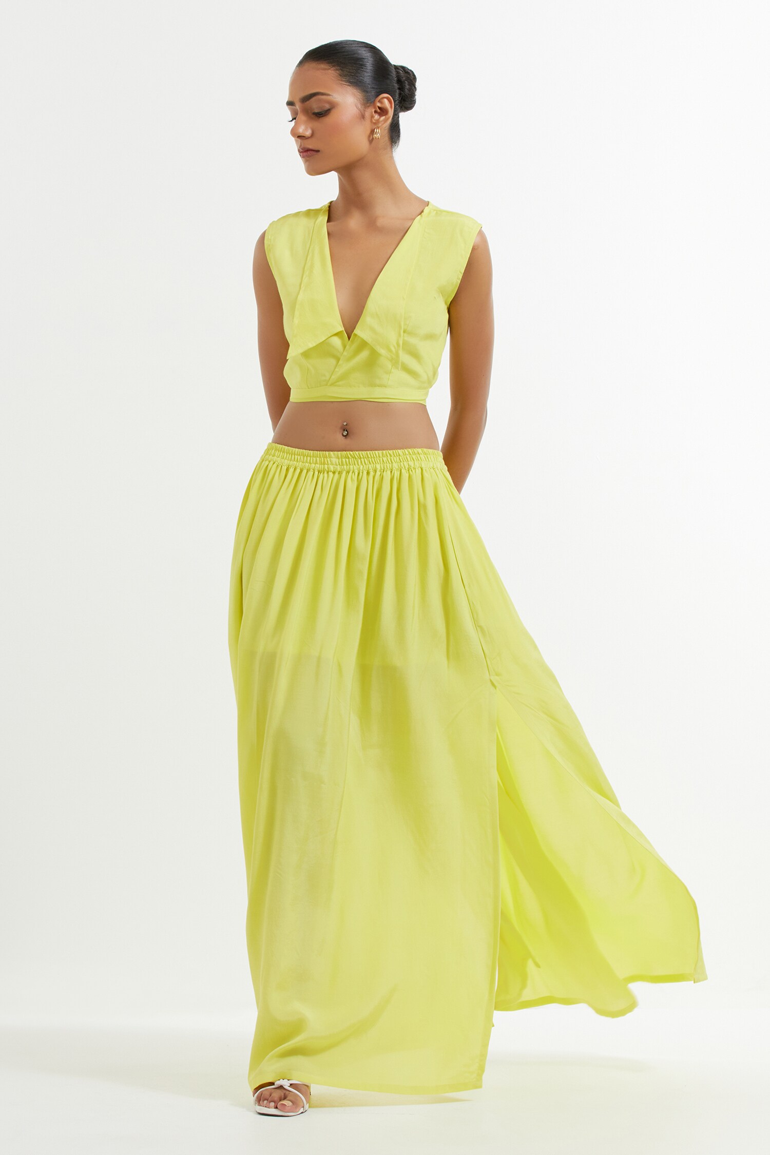 Buy Silk Solid Crop Top by TIC at Aza Fashions