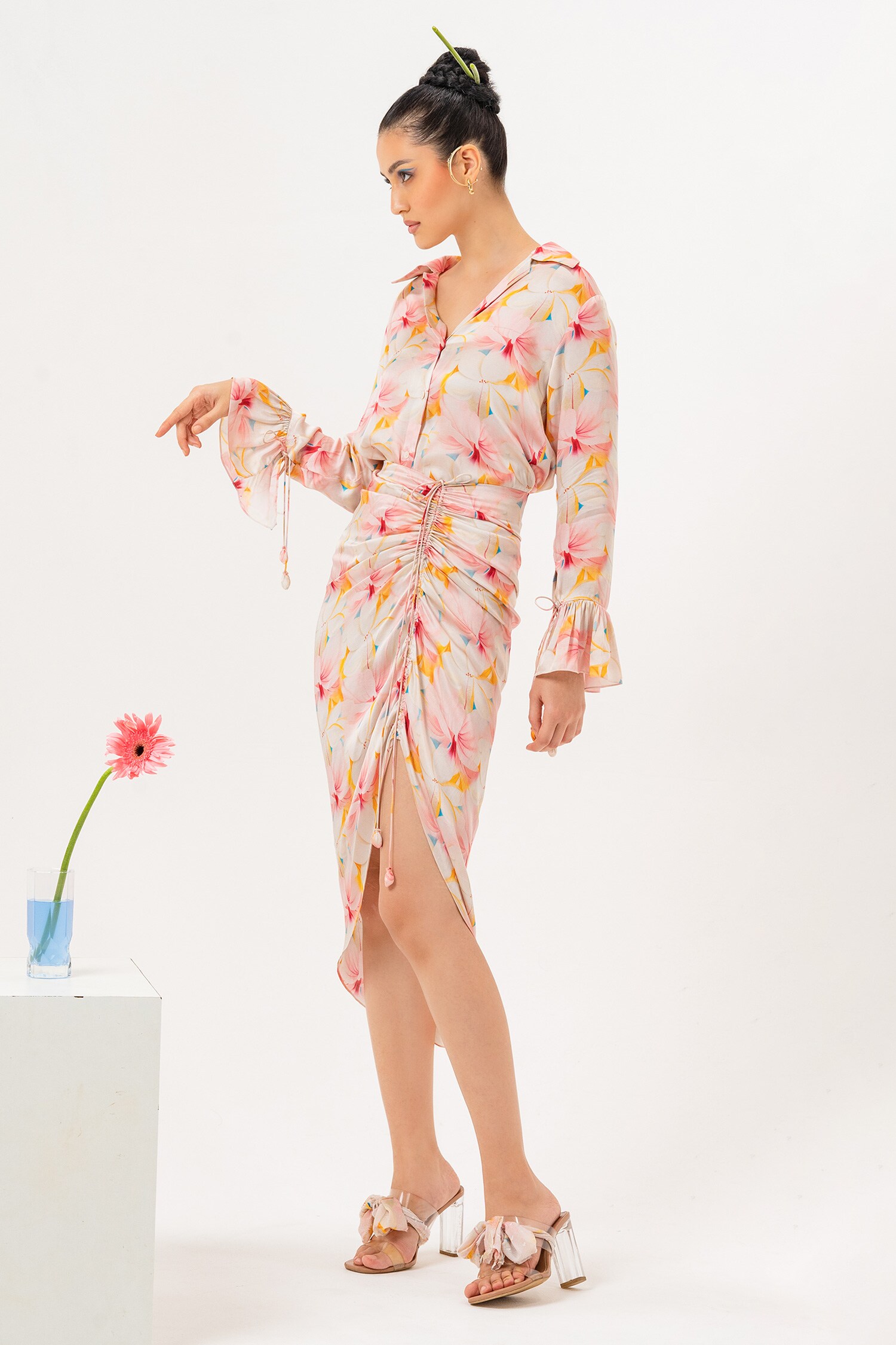 Buy Khushbu Rathod Label White Modal Silk Jasud Floral Print Shirt With ...