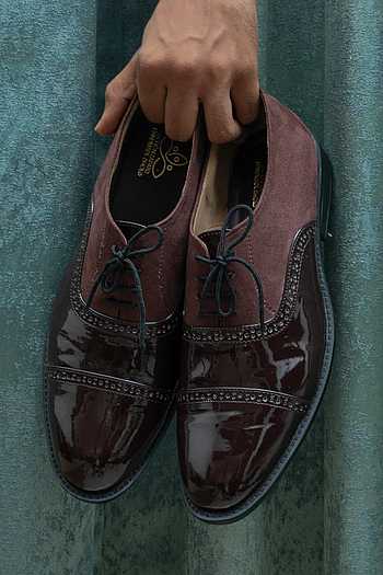 Buy Brown Lace Of Royalty Suede Shoes For Men by Schon Zapato Online at ...