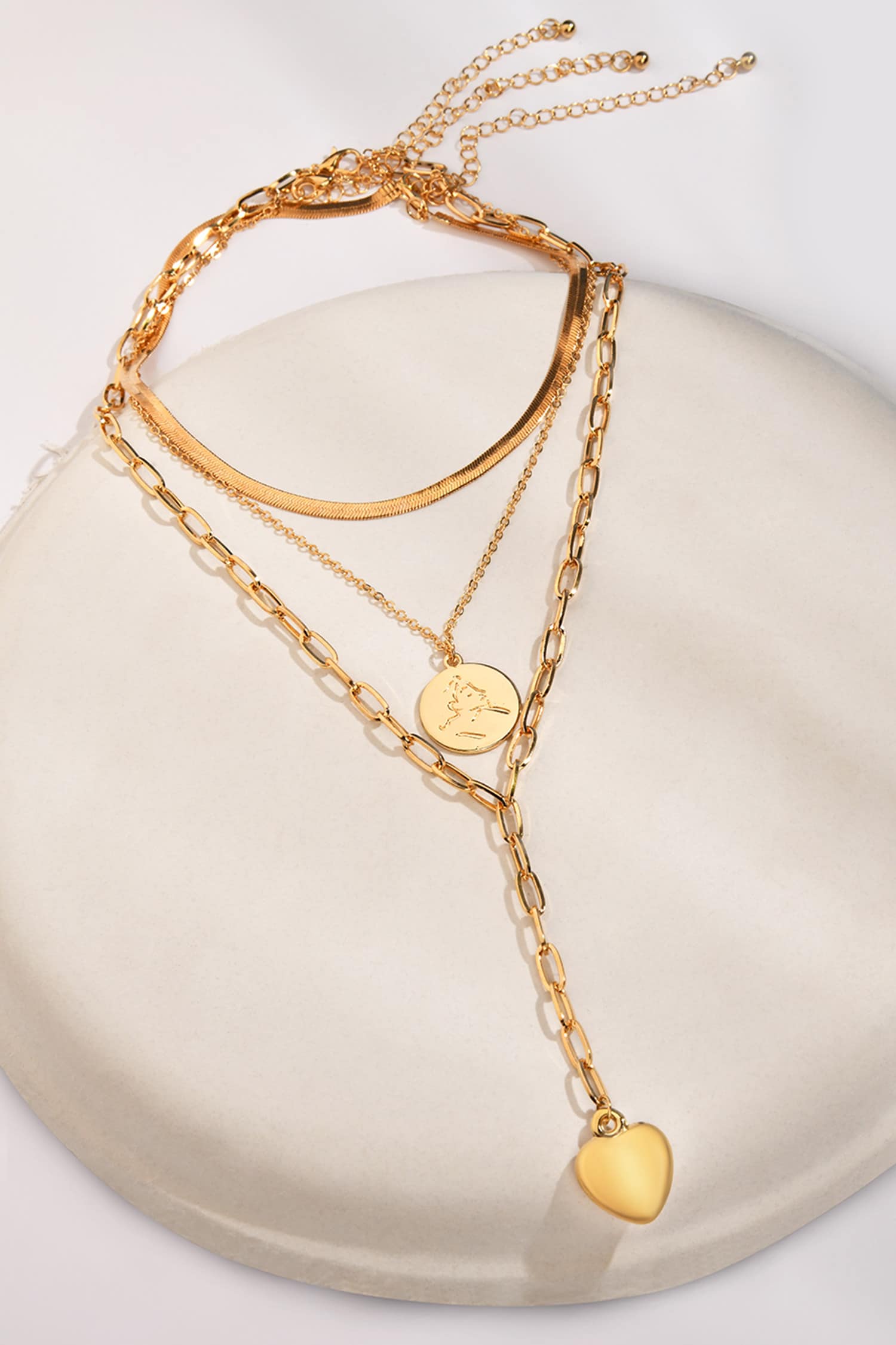 Buy Multi Layered Lariat Necklace - 3 Pcs by Ahaanya at Aza Fashions