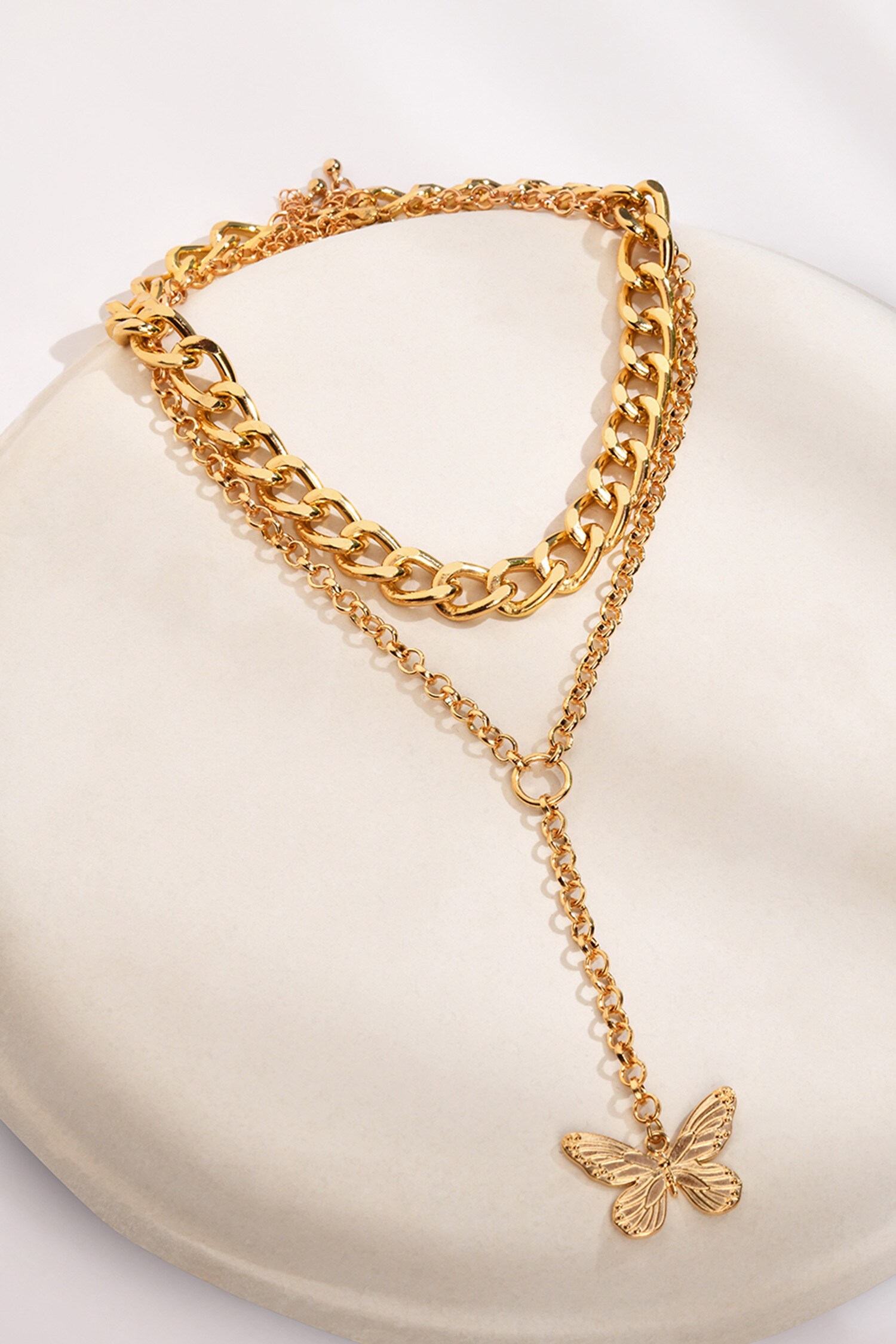 Buy Cuban Chain Lariat Necklace by Ahaanya at Aza Fashions